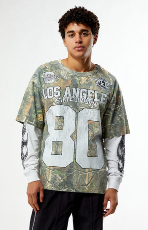 PacSun Camo LA Division 80 Layered Long Sleeve T-Shirt | PacSun