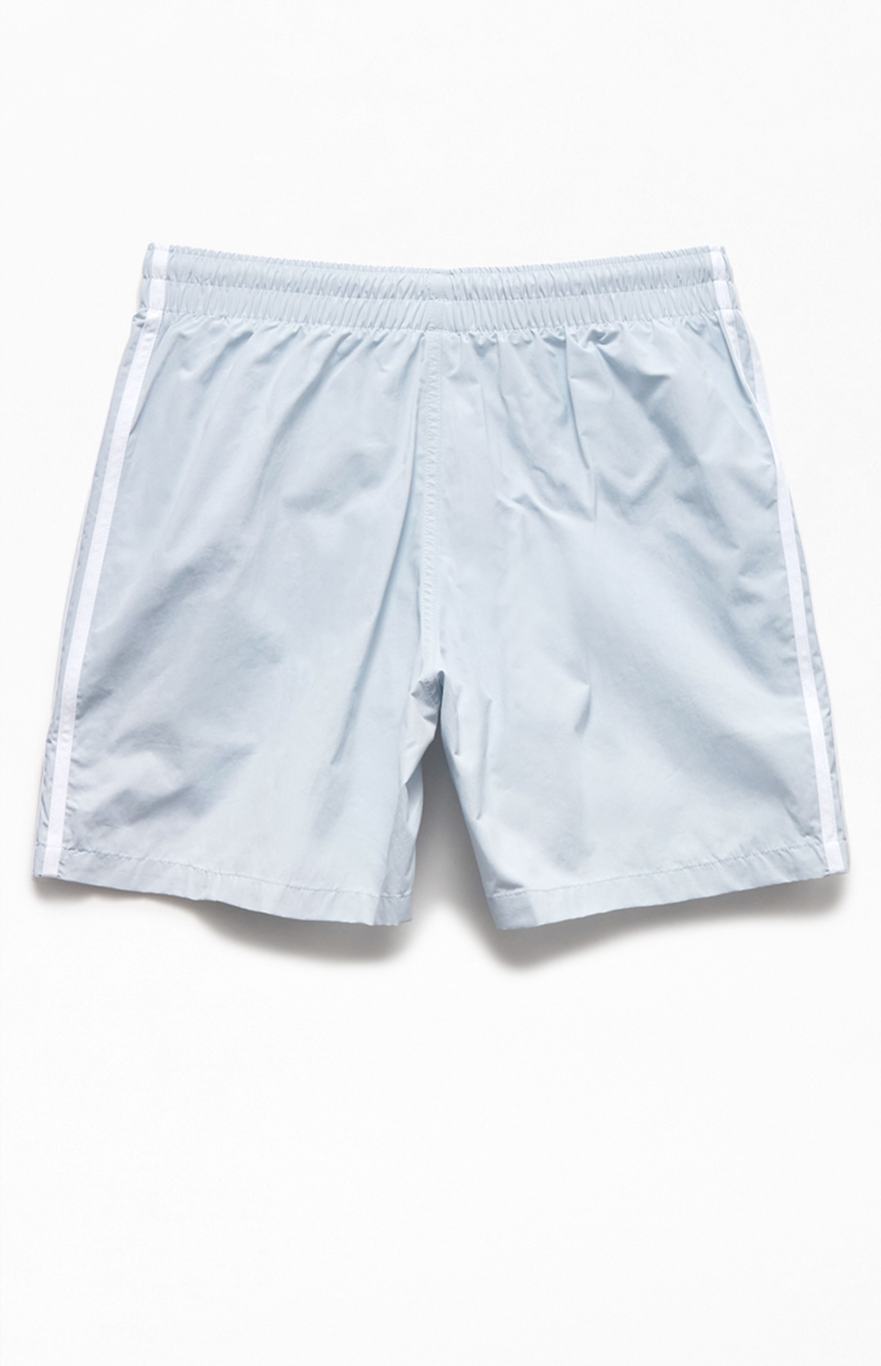 adidas Recycled Blue 3-Stripes 16" Swim Trunks | Pacsun