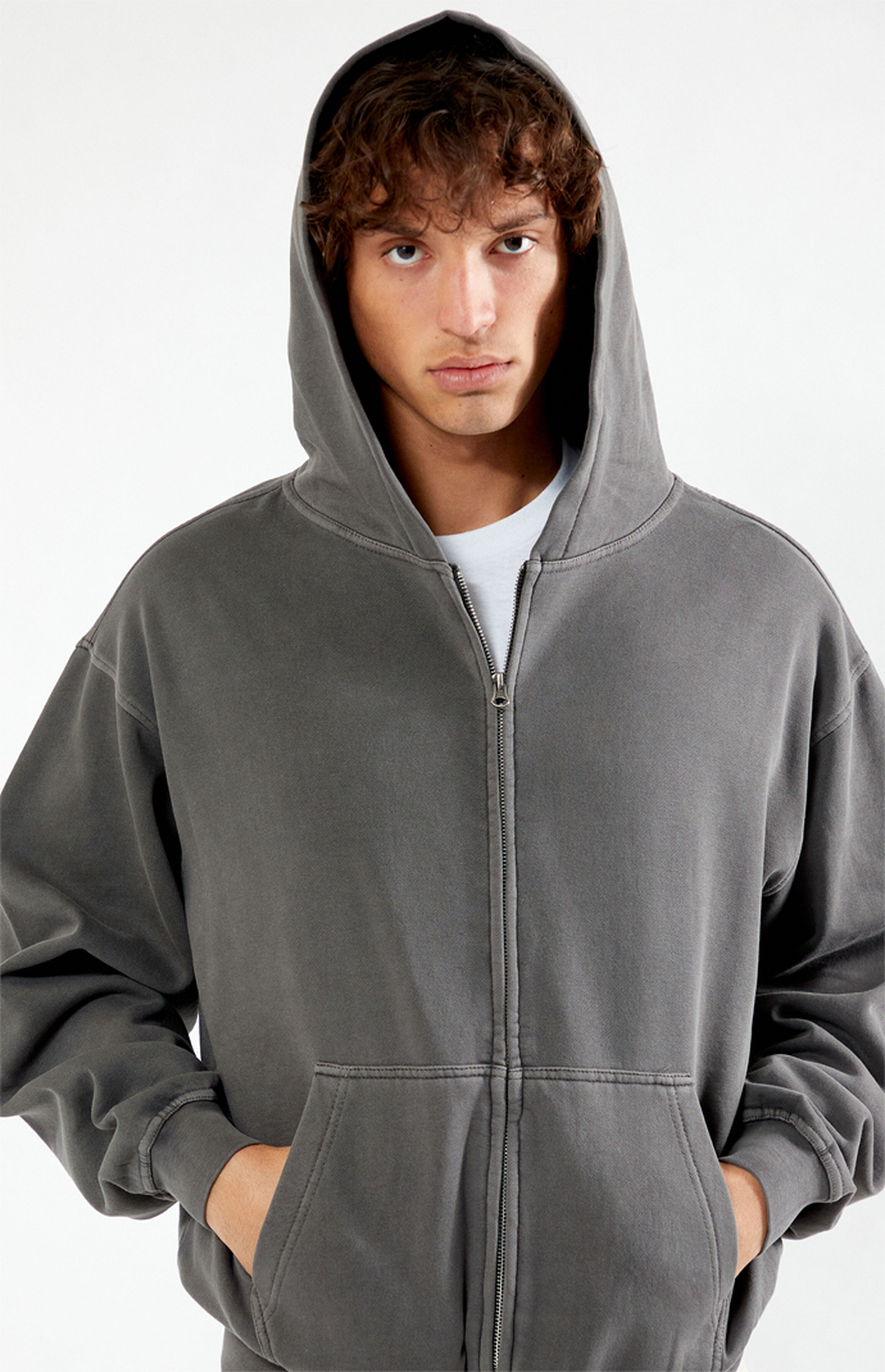 Pacsun Black Vintage Washed Full Zip Hoodie | PacSun
