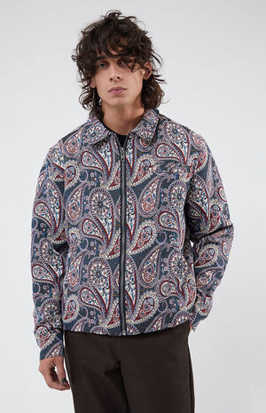 Pacsun Navy Tapestry Gas Jacket | PacSun