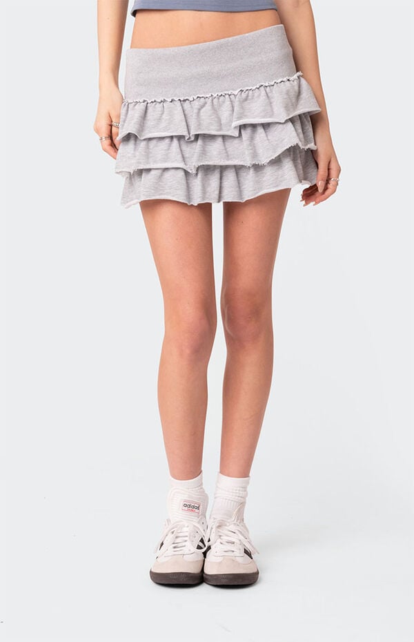 Edikted Martina Ruffle Terry Mini Skirt | PacSun