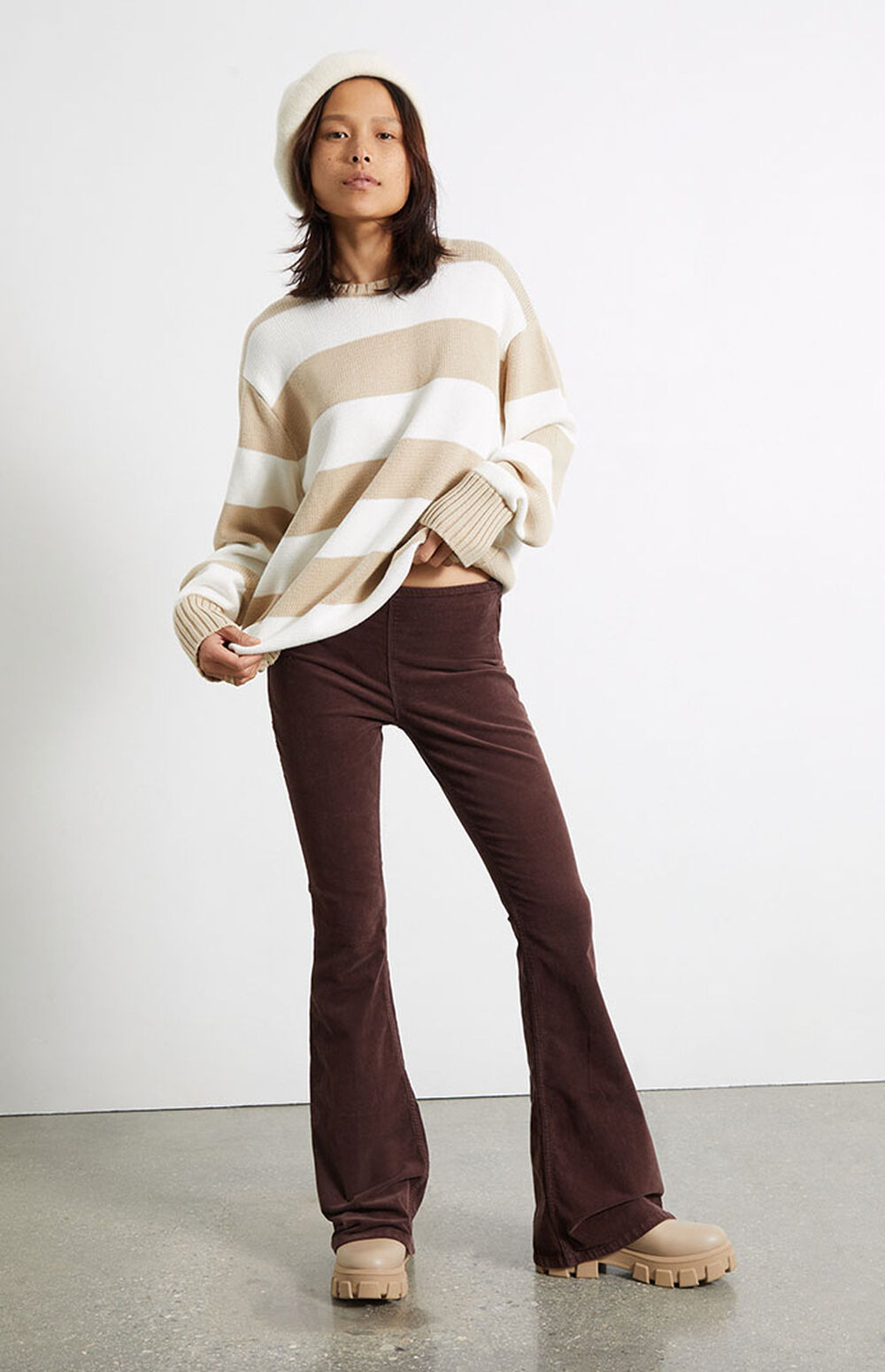 Pacsun Brown Corduroy Low Rise Flare Pants | PacSun