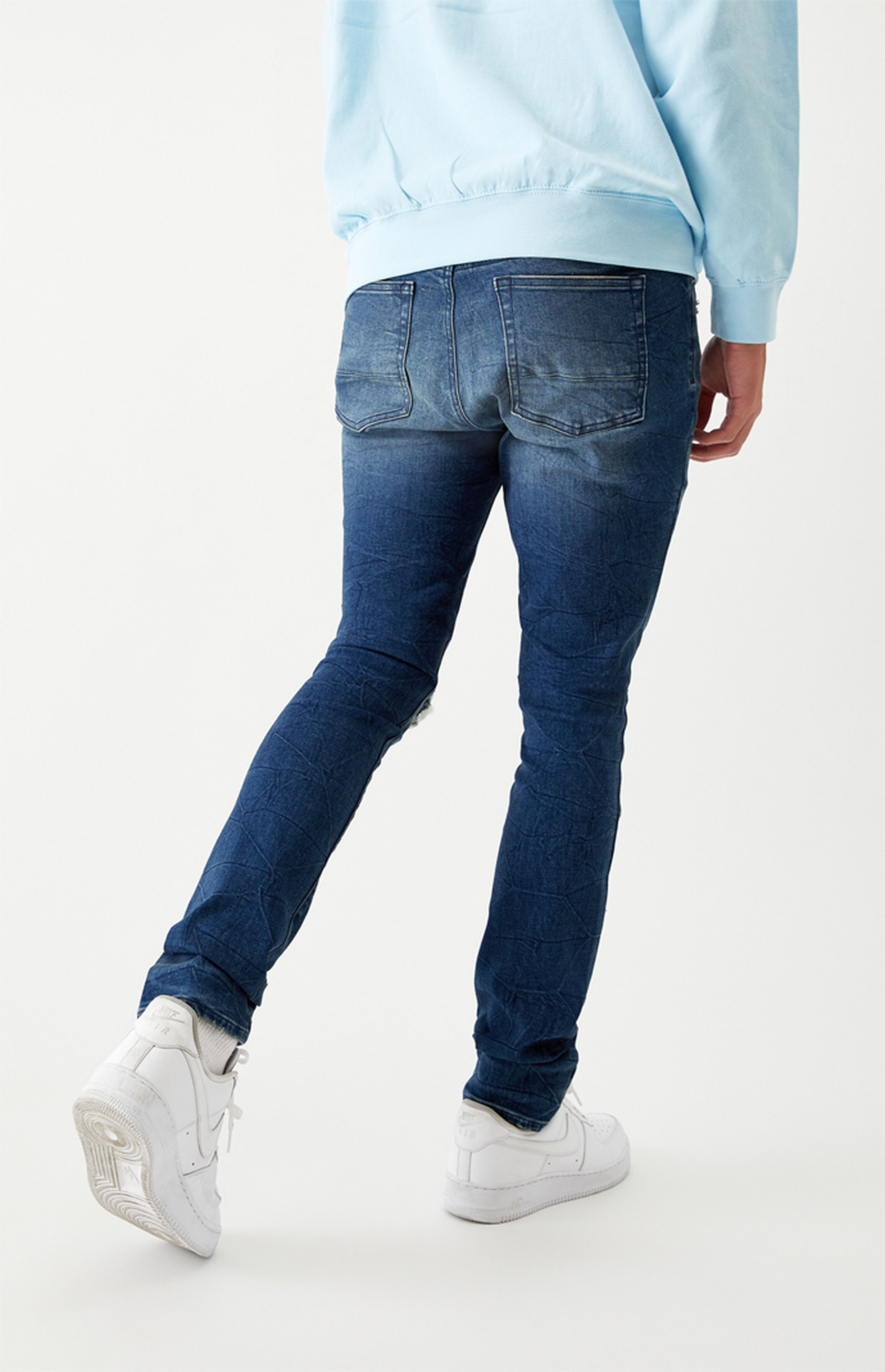 Pacsun Dark Ripped Stacked Skinny Jeans | PacSun