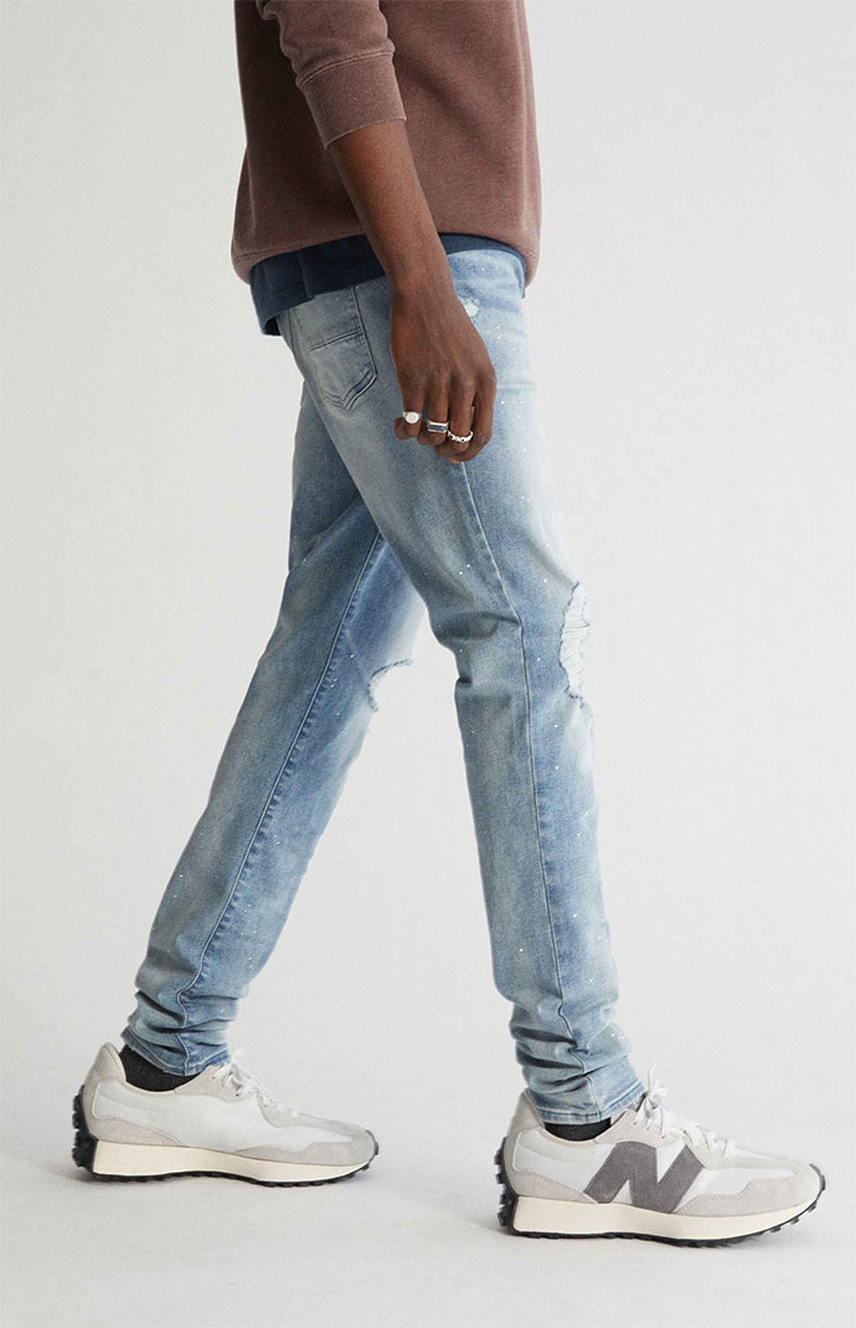 Pacsun Light Ripped Stacked Skinny Jeans | PacSun