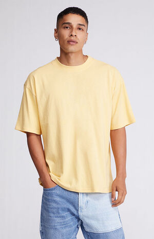 solid light yellow shirt