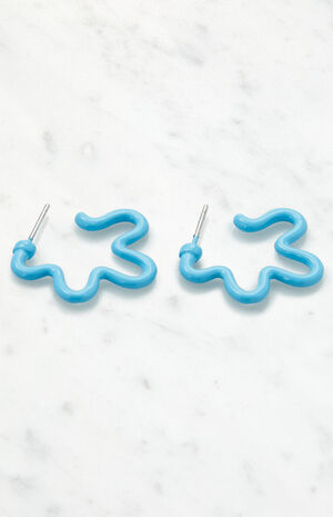 LA Hearts Blue Squiggle Earrings | PacSun
