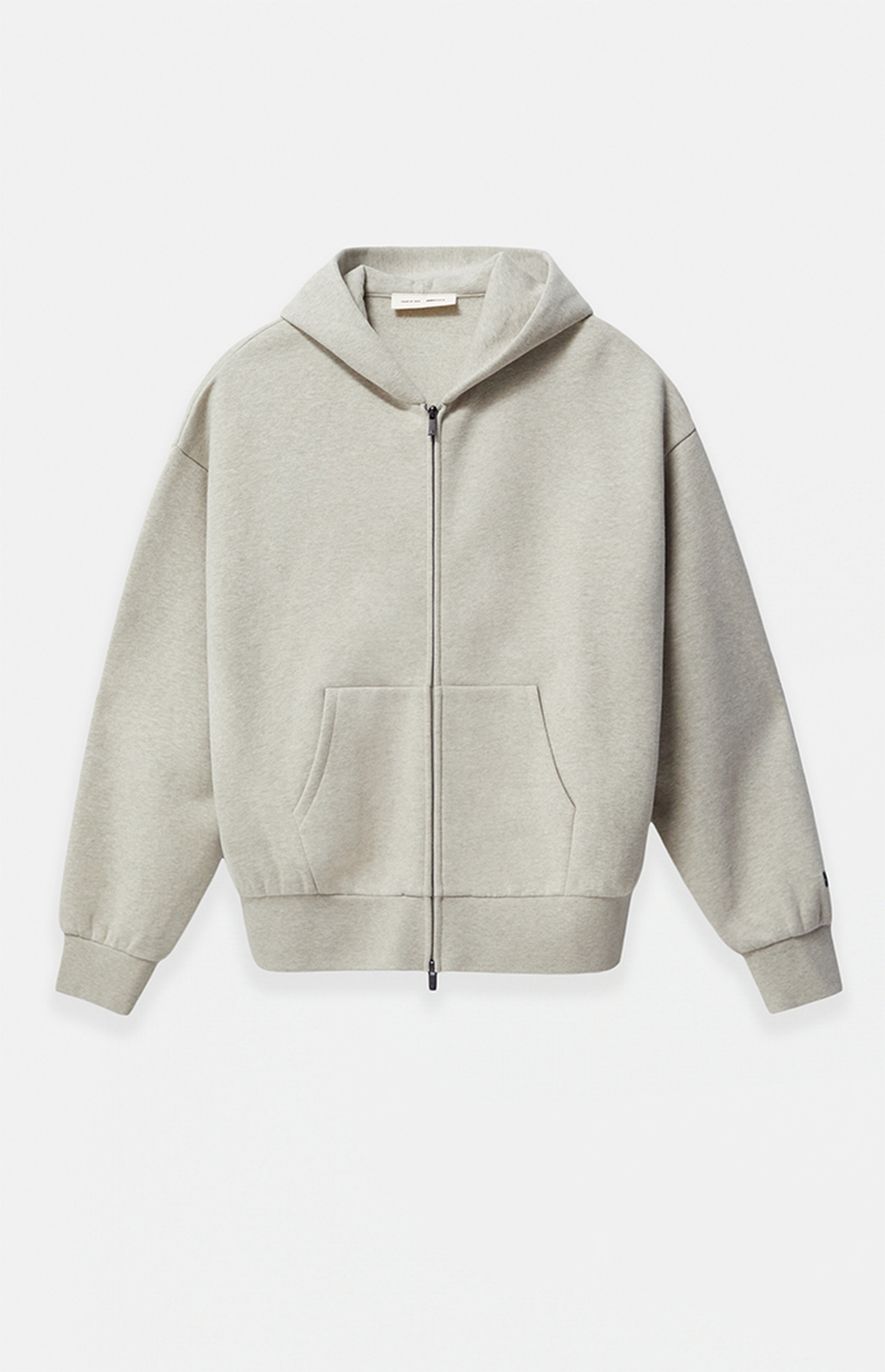 Fear of God ESSENTIALS Heather Stone Classic Fleece Zip Up Hoodie | Pacsun