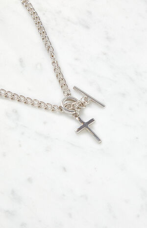 LA Hearts Silver Toggle Cross Necklace | PacSun