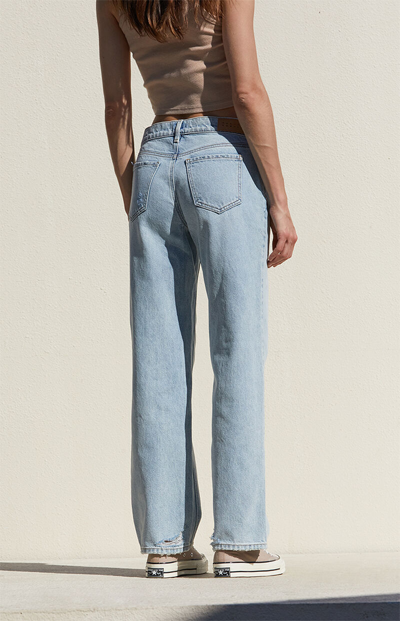 Pacsun Light Indigo Ripped Low Rise Straight Leg Jeans | PacSun