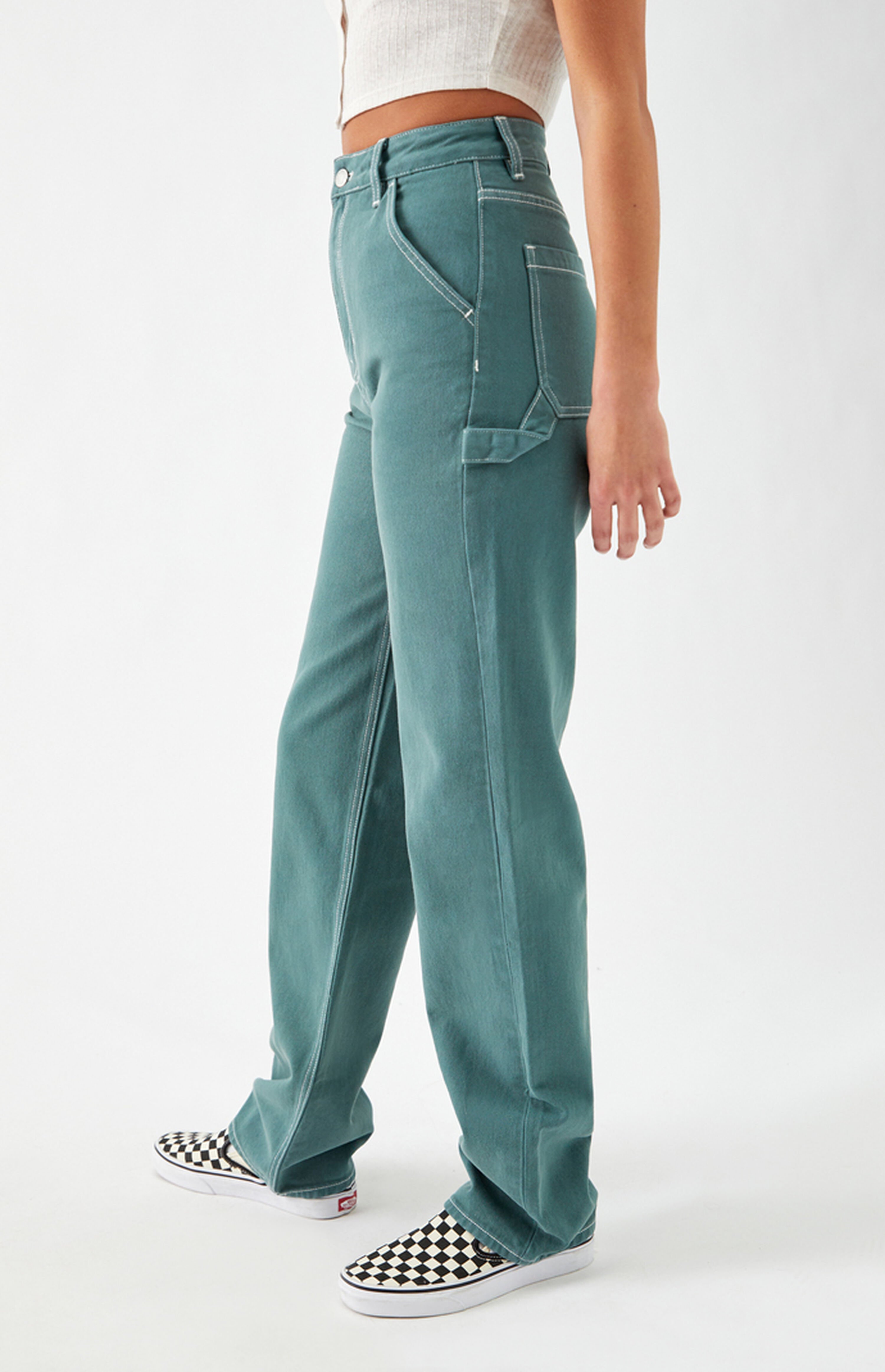 Pacsun Ocean Green '90s Boyfriend Carpenter Pants | PacSun