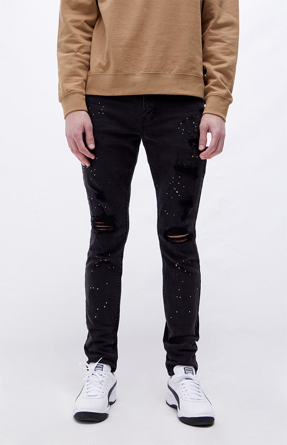 Pacsun Black Jayson Stacked Ripped Skinny Jeans | PacSun