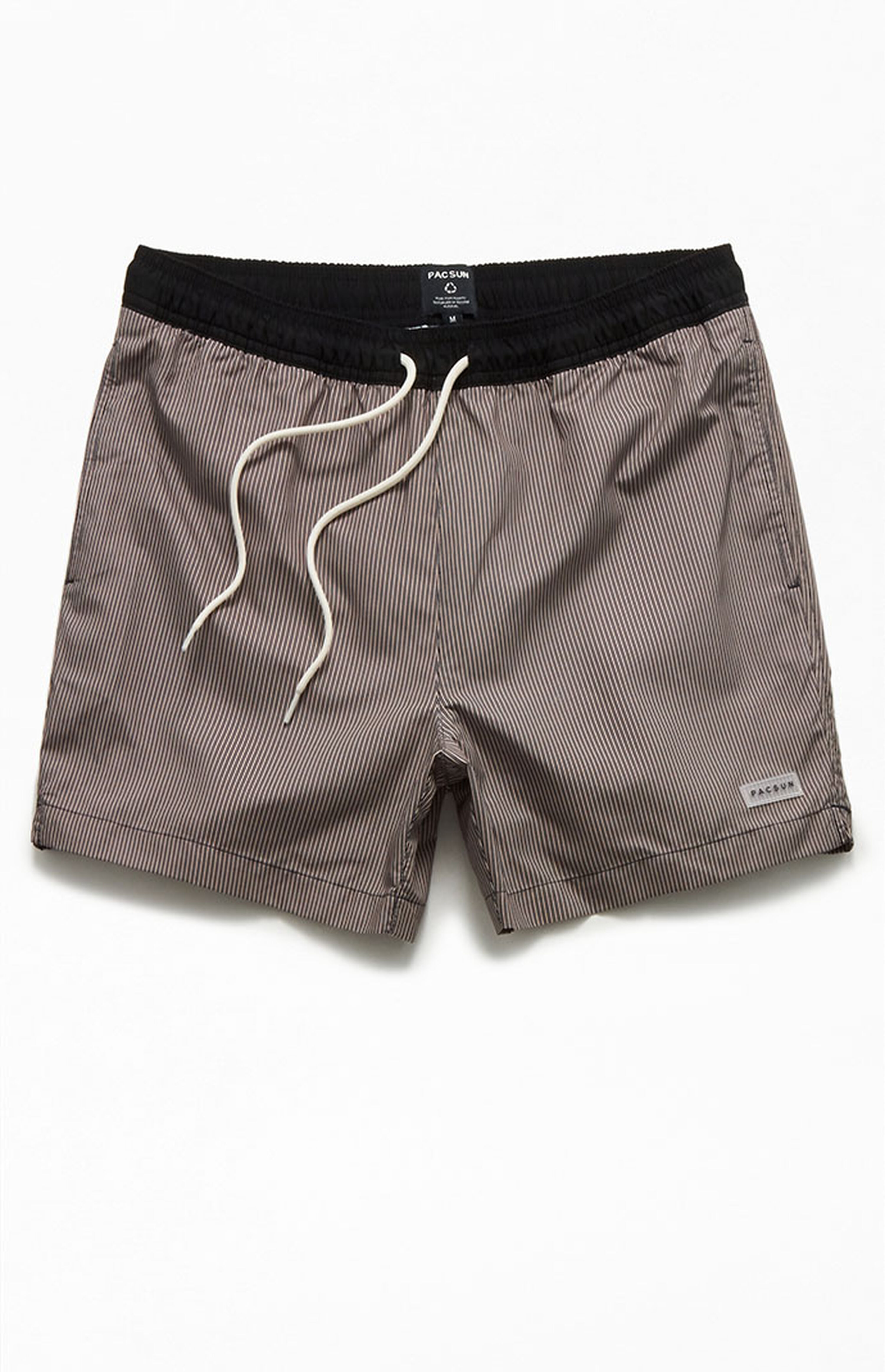 Pacsun Shoreline Mini Stripe 15" Swim Trunks | PacSun