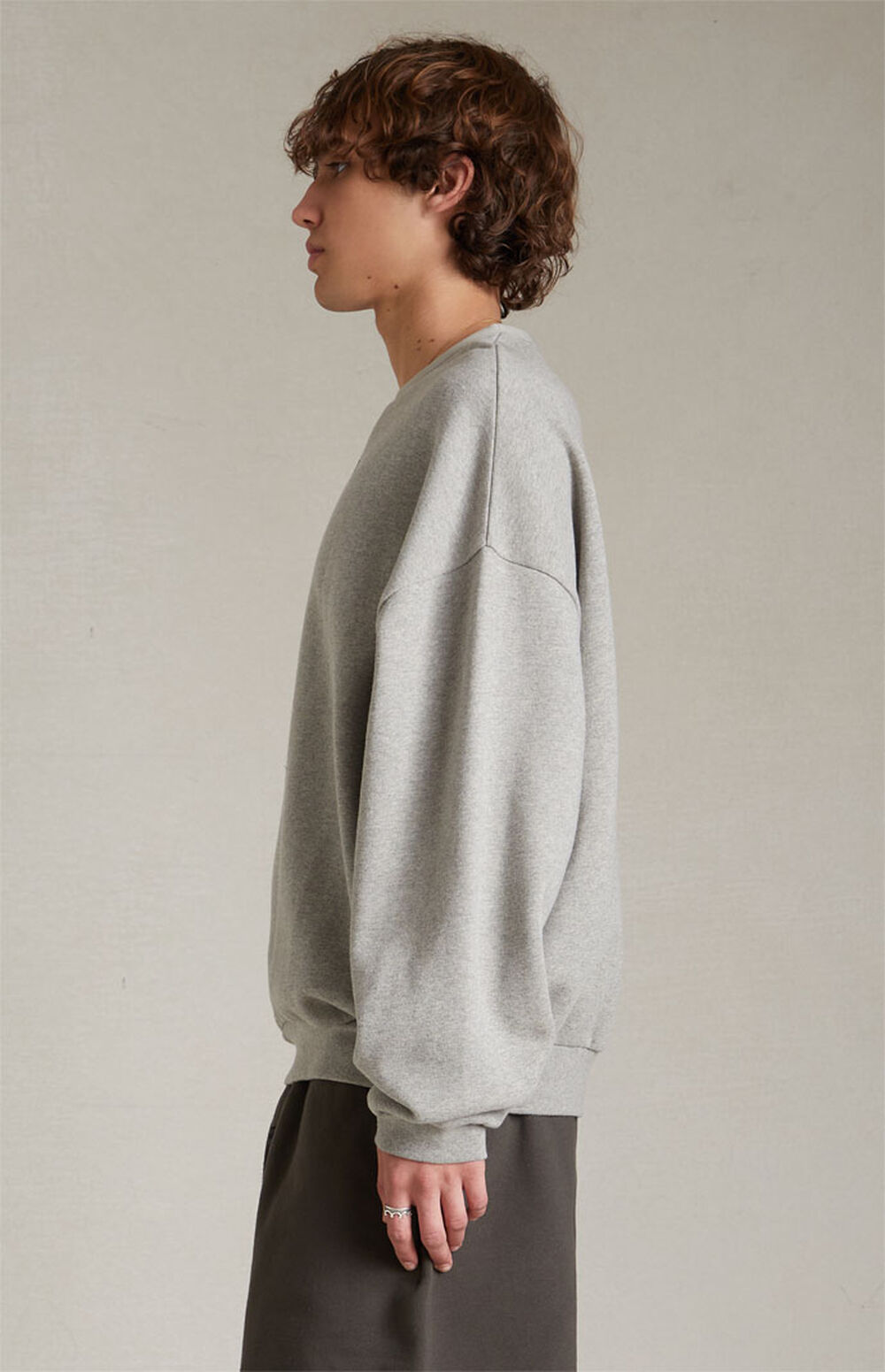 Fear of God ESSENTIALS Dark Heather Oatmeal Crew Neck Sweatshirt | Pacsun