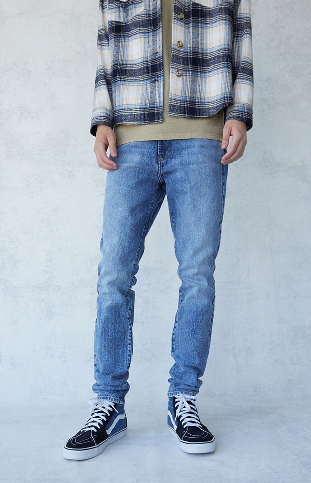 Pacsun Medium Indigo Stacked Skinny Jeans | PacSun