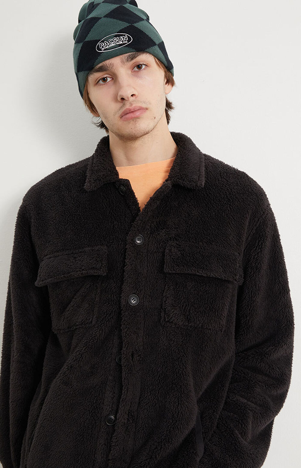 Pacsun Black Fuzzy Shacket | PacSun