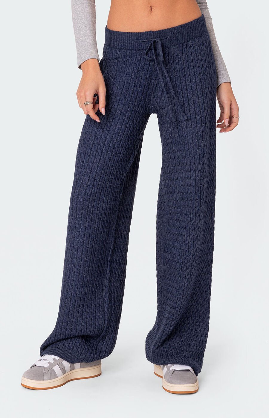 Edikted Portia Relaxed Cable Knit Pants | PacSun
