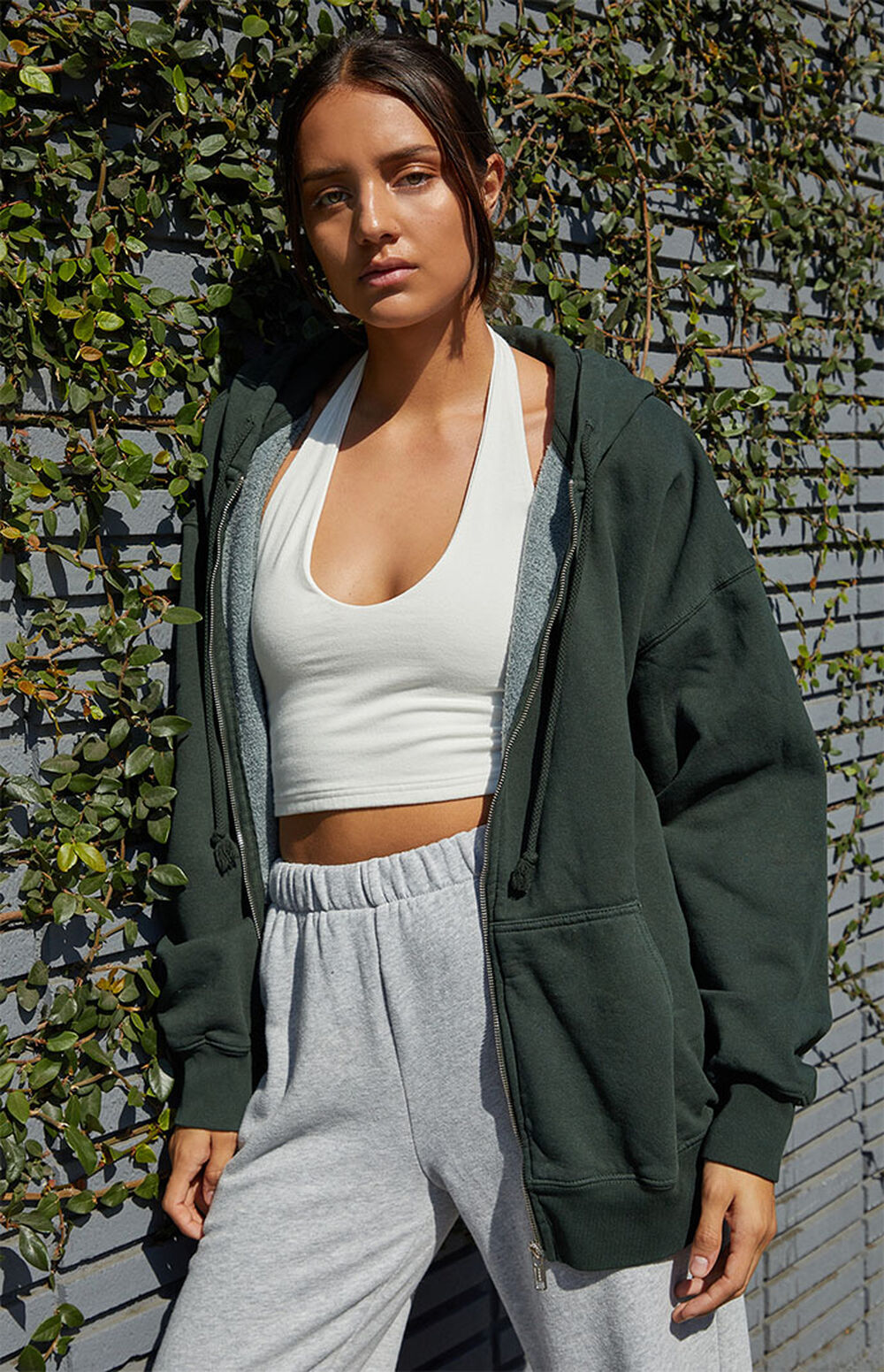 John Galt Green Full Zip Hoodie | Pacsun
