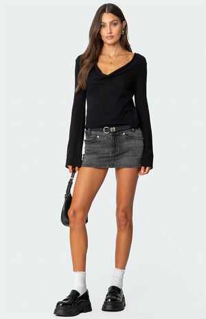 Edikted Bev Stretchy Denim Micro Skirt | PacSun