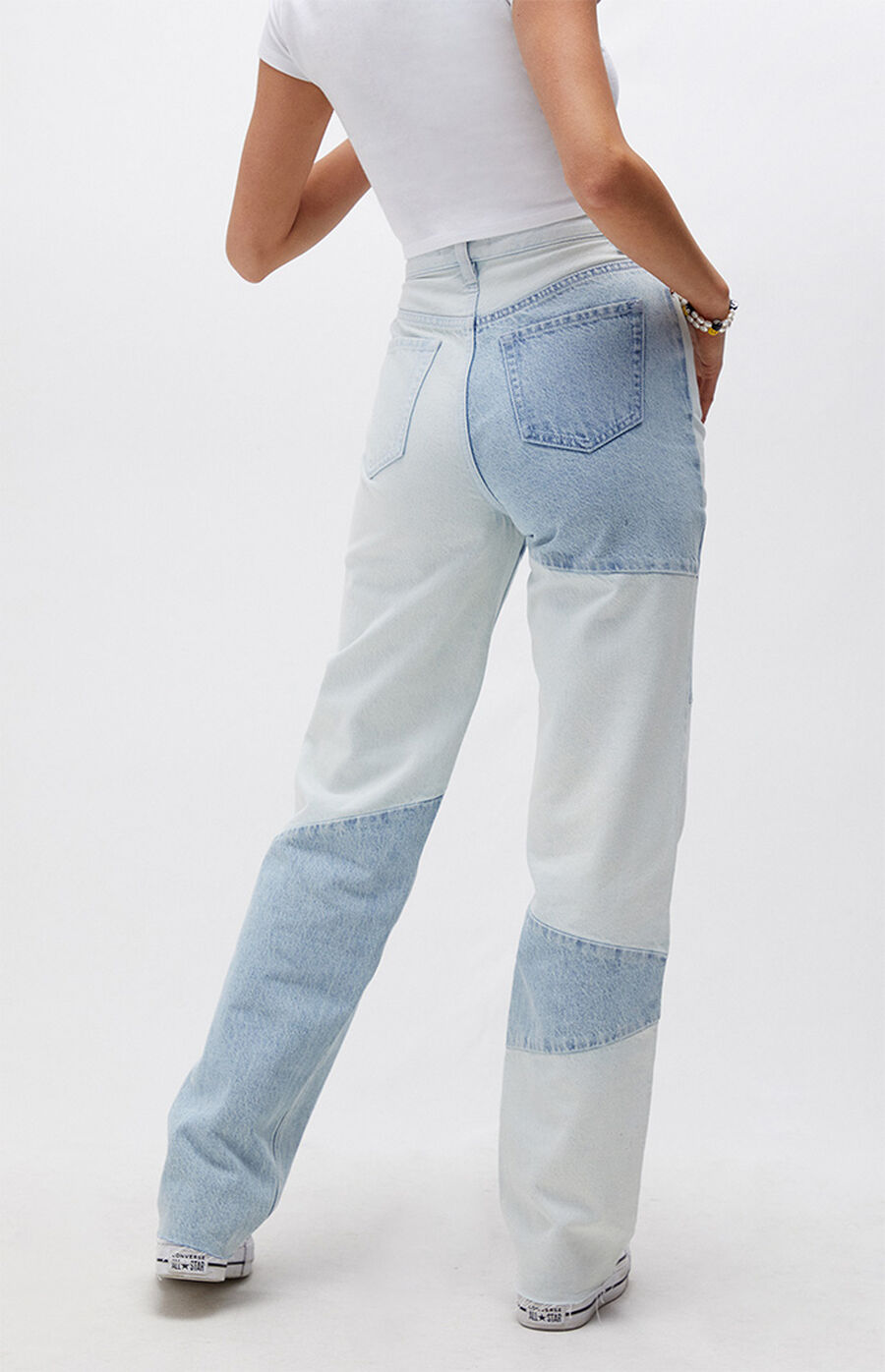 Pacsun Eco Two-Tone Patchwork Boyfriend Jeans | PacSun