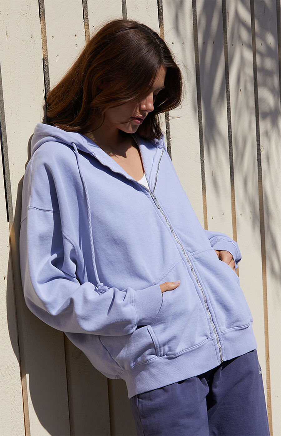 John Galt Light Blue Full Zip Hoodie | Pacsun