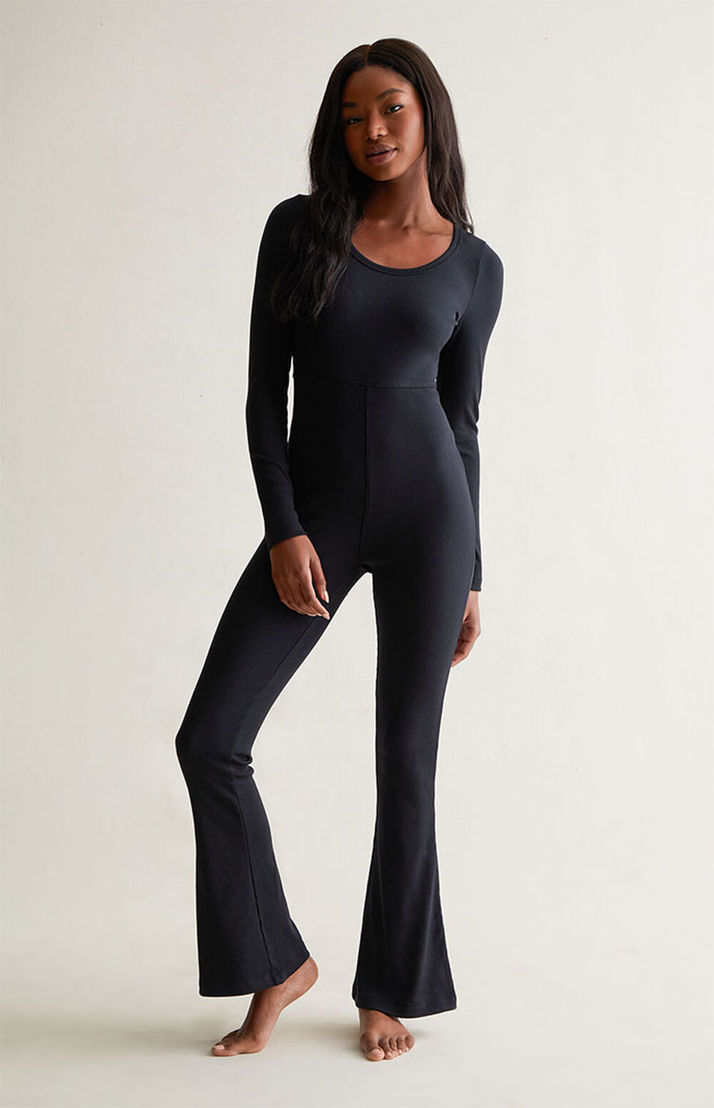 Contour Long Sleeve Flare Jumpsuit | PacSun