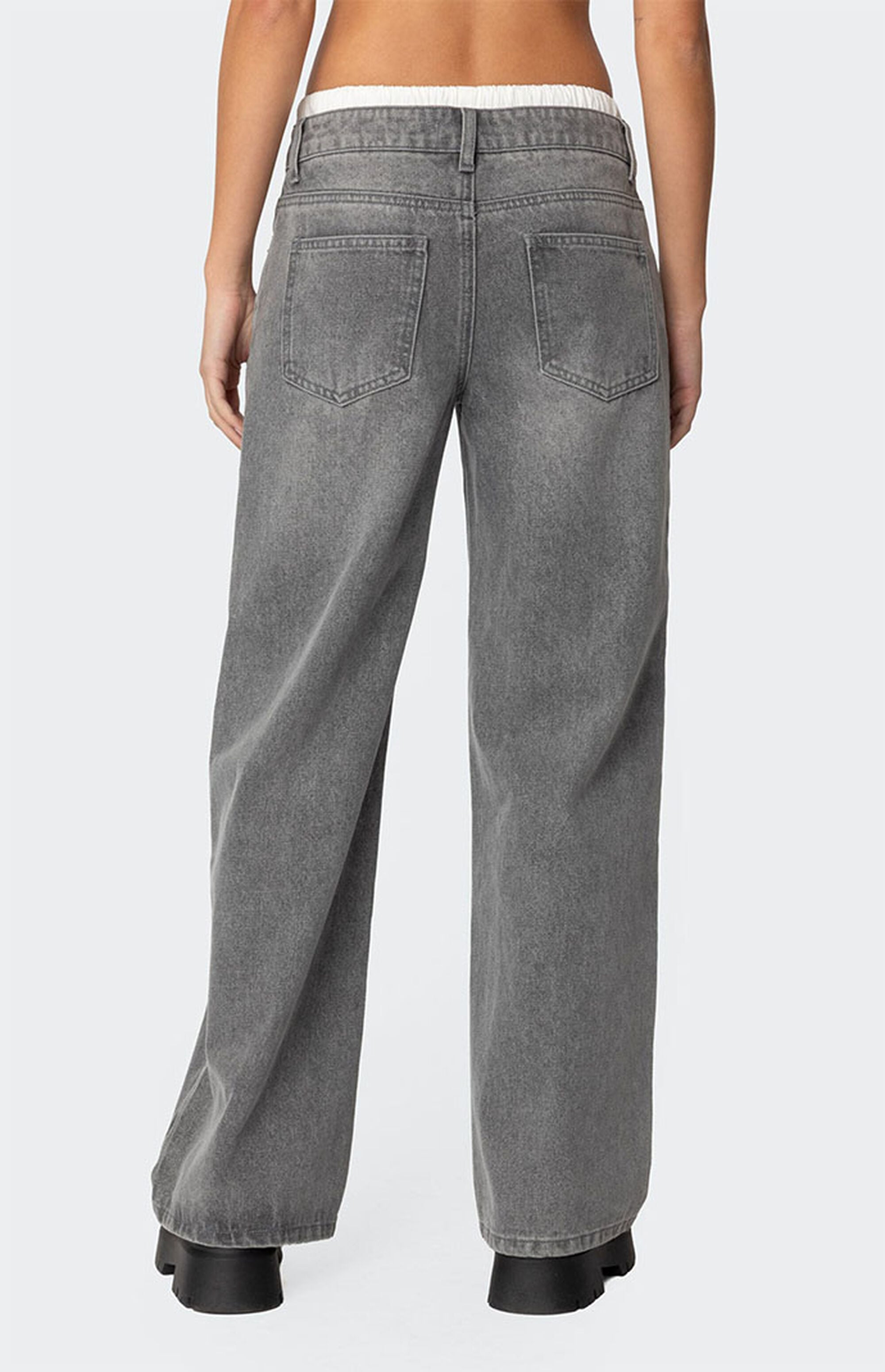 Edikted Drawstring Boxer Detail Jeans | Pacsun