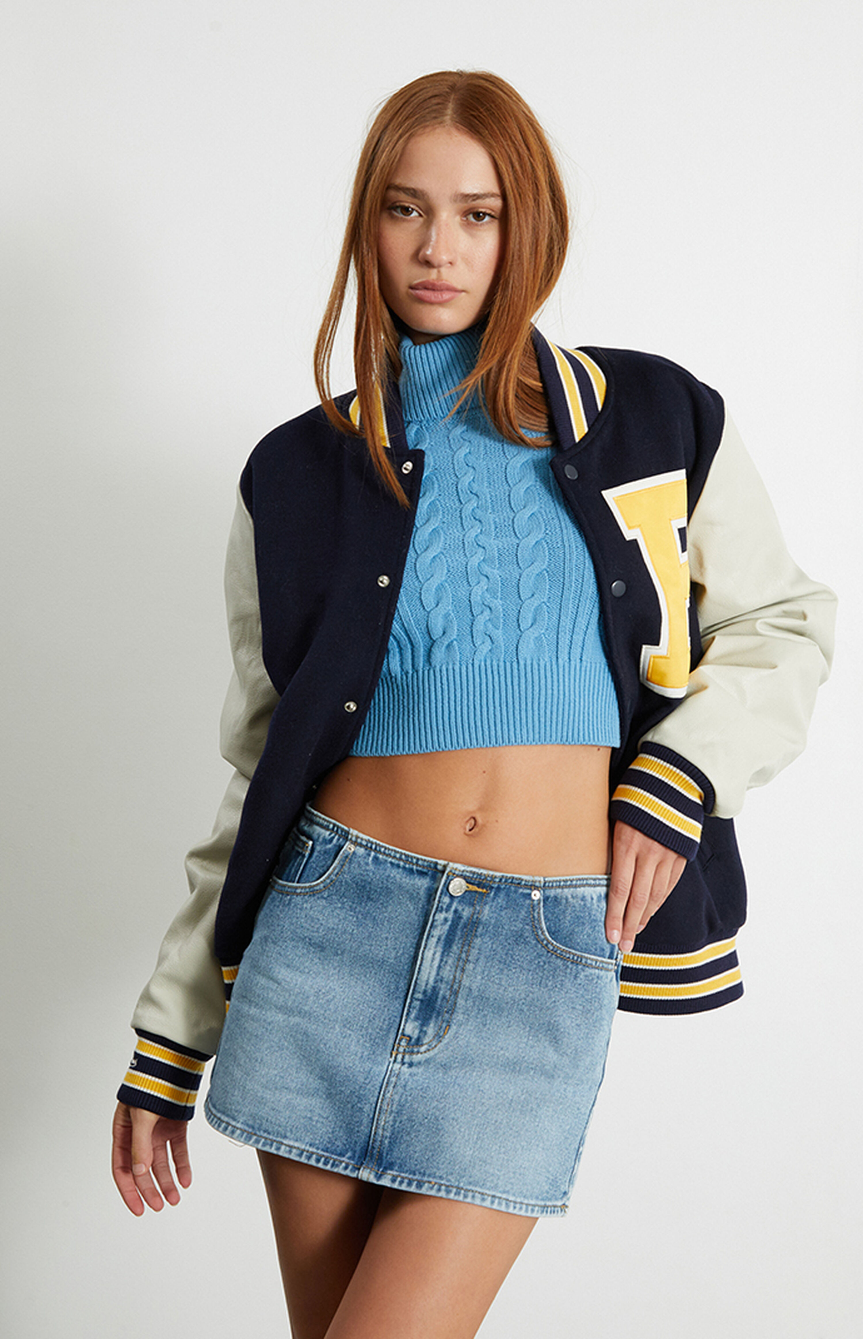 PacSun Butterfly Patch Low Rise Denim Mini Skirt | PacSun