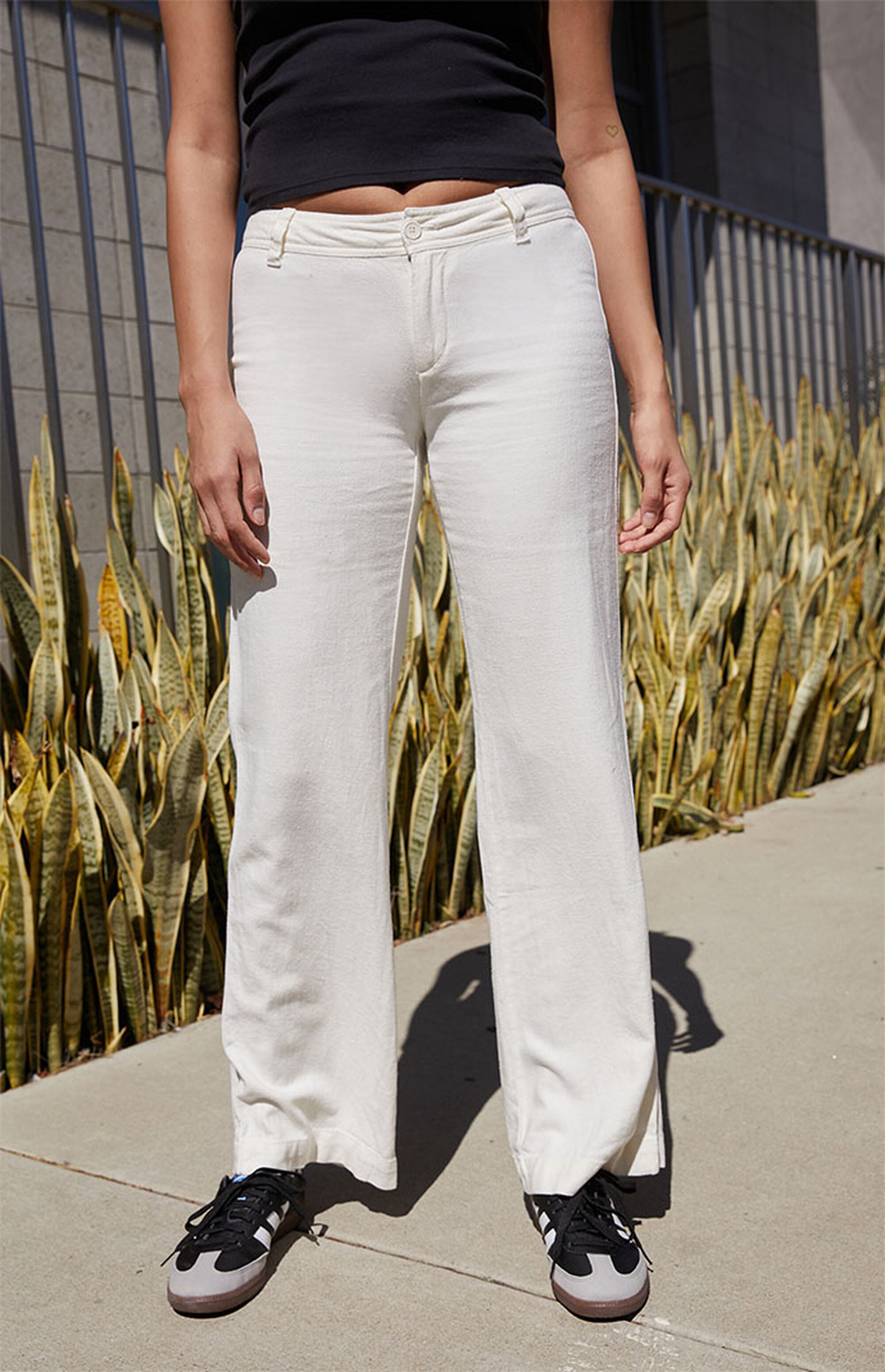 John Galt White Eloise Wide Leg Pants | Pacsun
