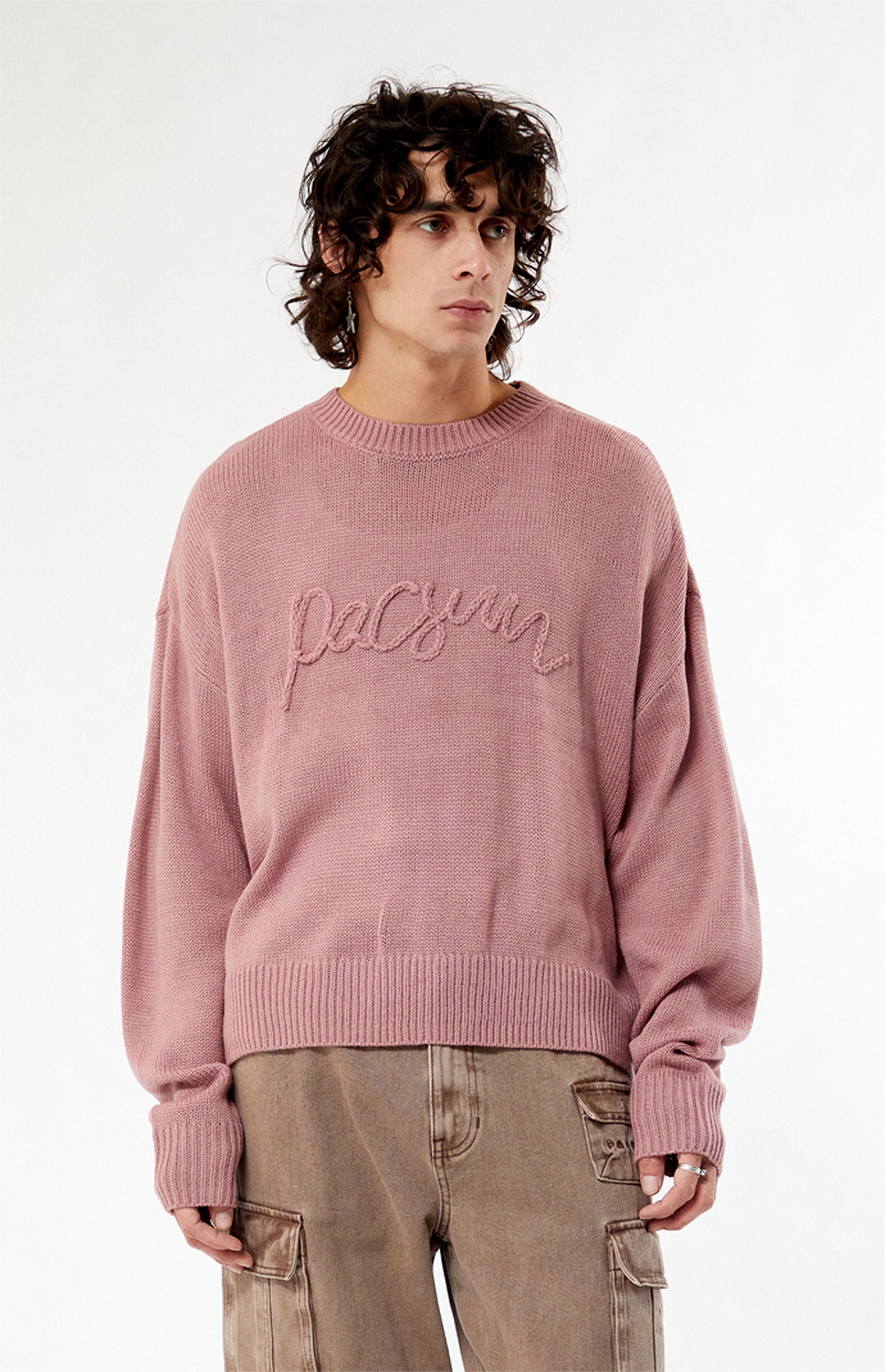 Pacsun Script Applique Crew Neck Sweater | PacSun