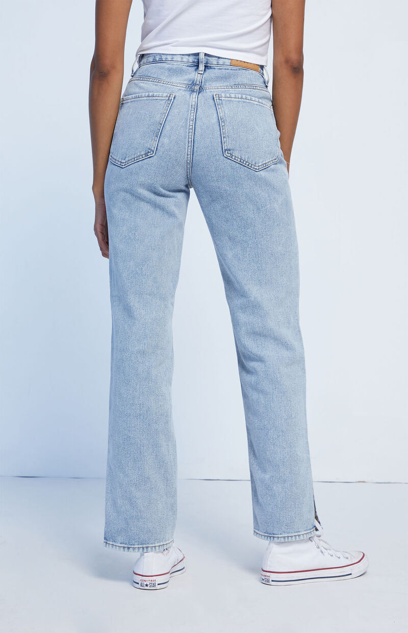 PacSun Light Blue Ripped Split Dad Jeans | PacSun