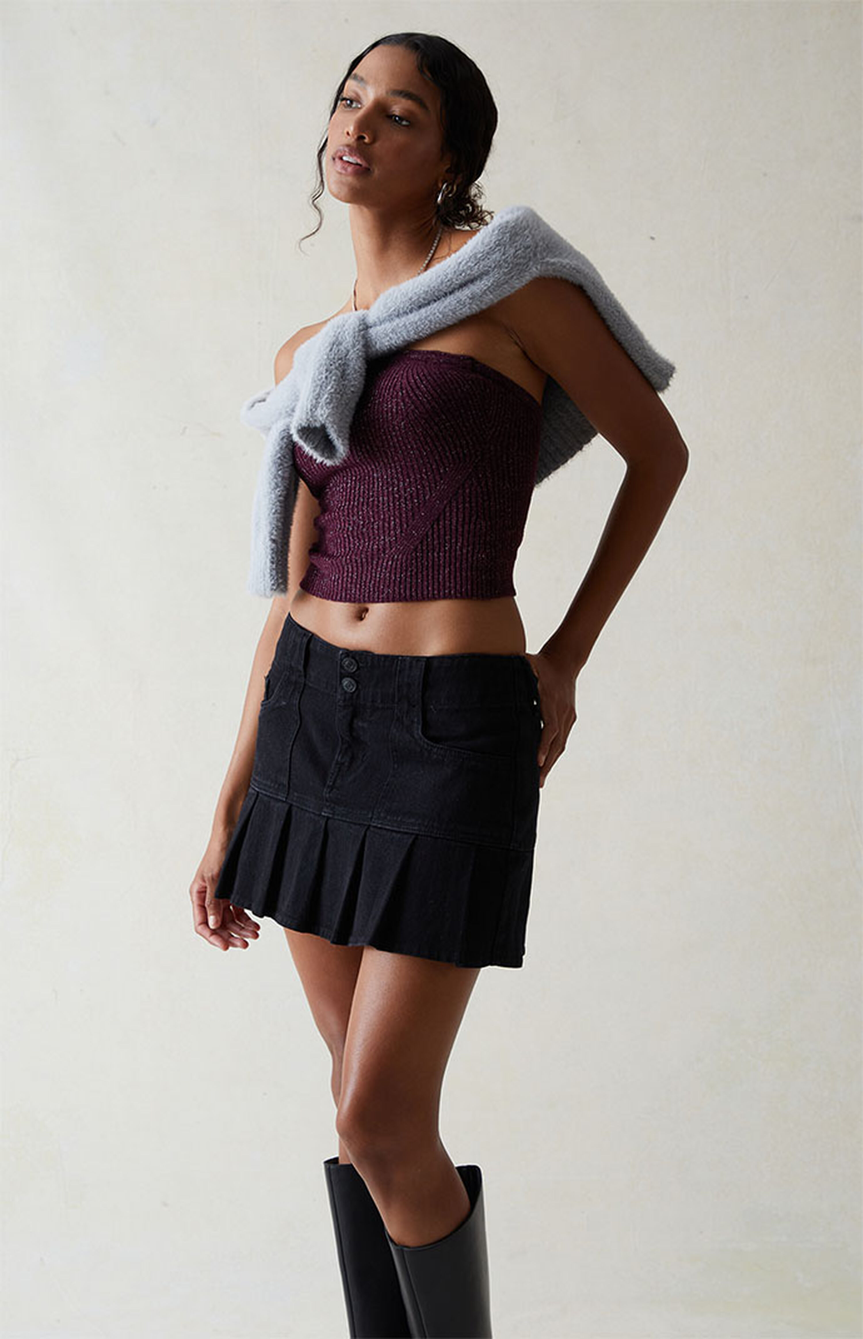 Pacsun Black Low Rise Pleated Mini Skirt | PacSun