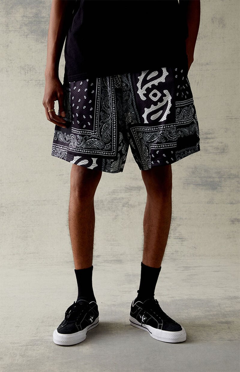 Pacsun Mesh Black Bandana Shorts | PacSun