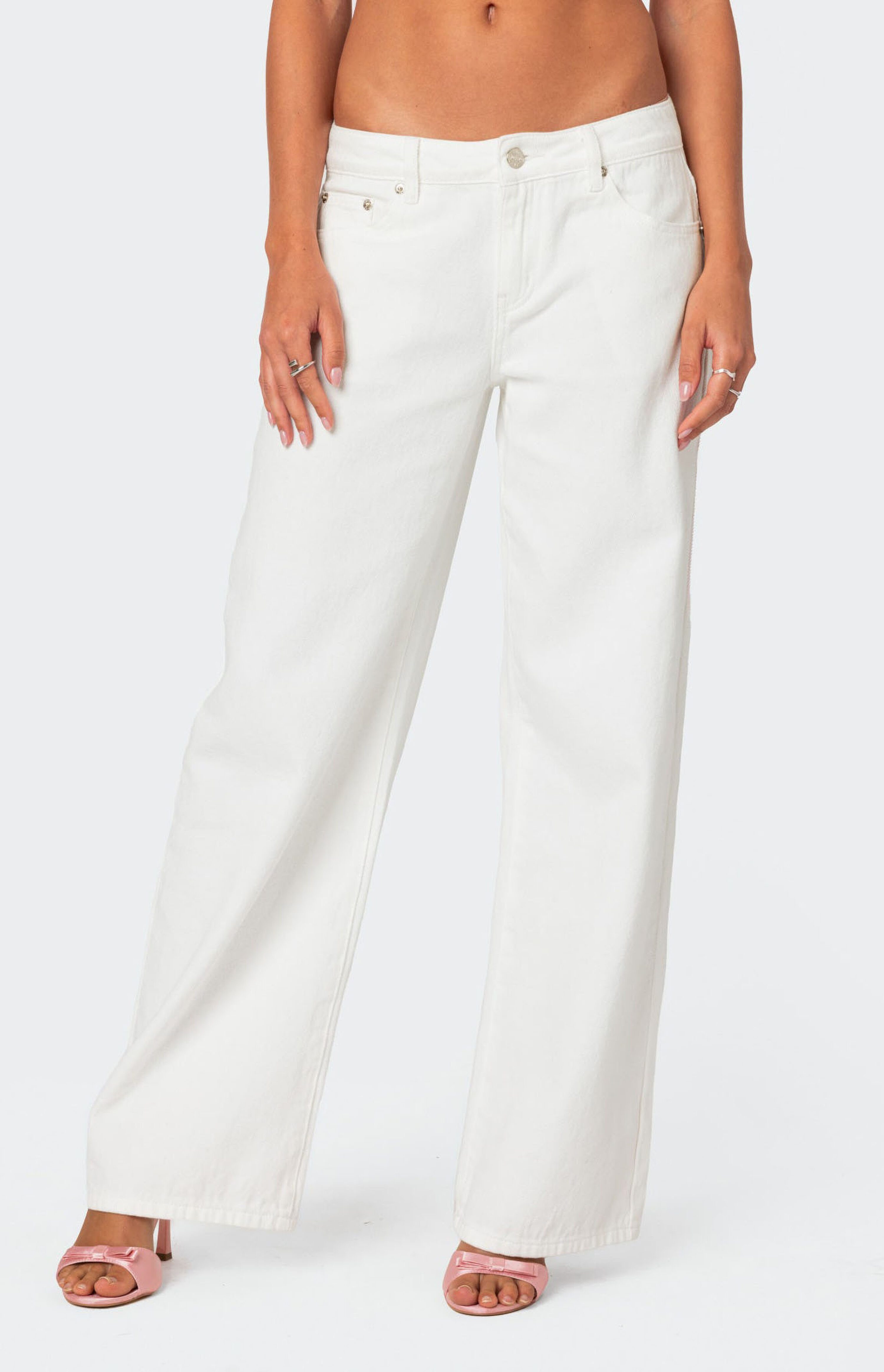 Edikted Bow Pocket Relaxed Jeans | Pacsun