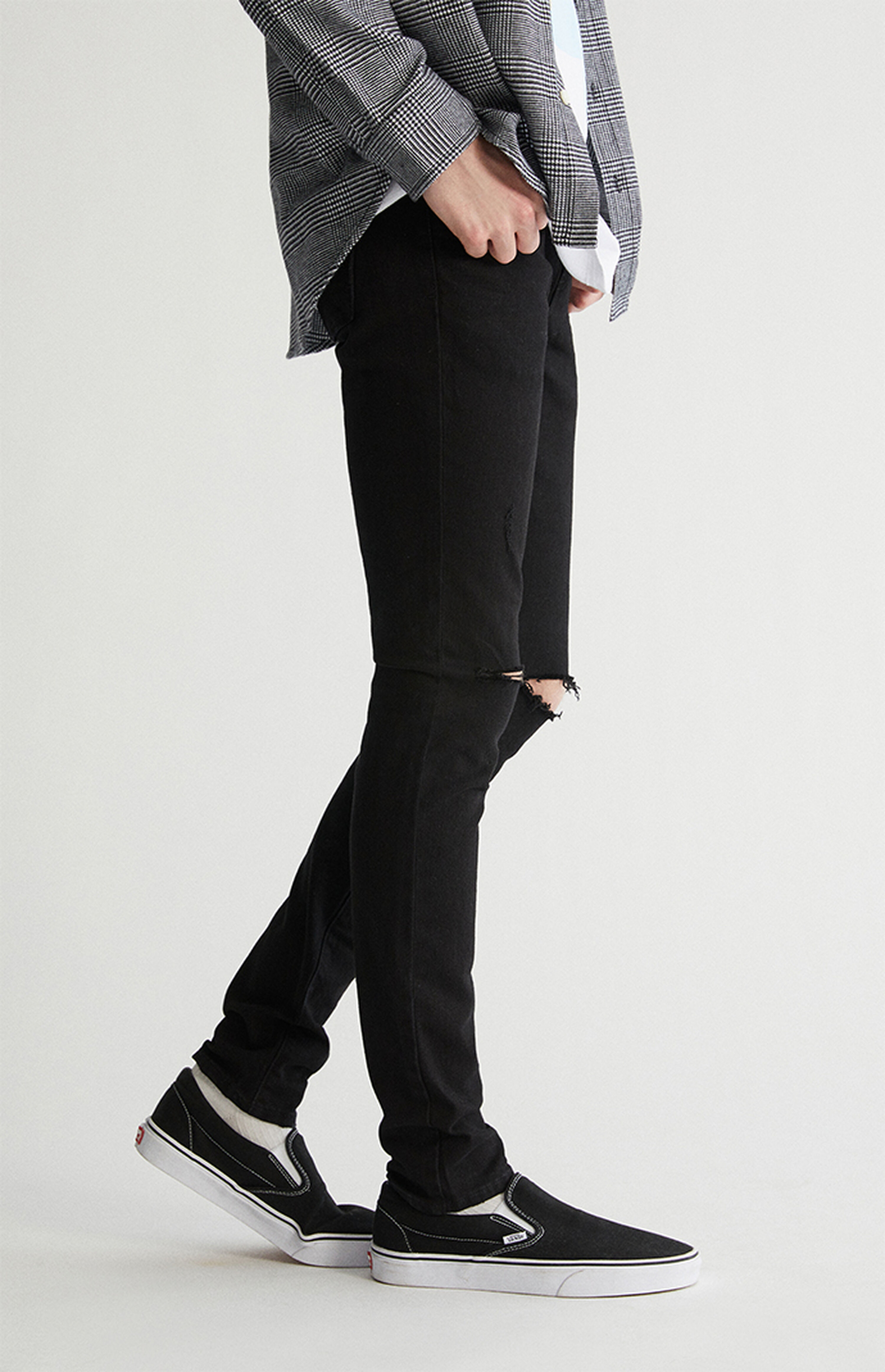 Black Ripped Stacked Skinny Denim Jeans | PacSun | PacSun