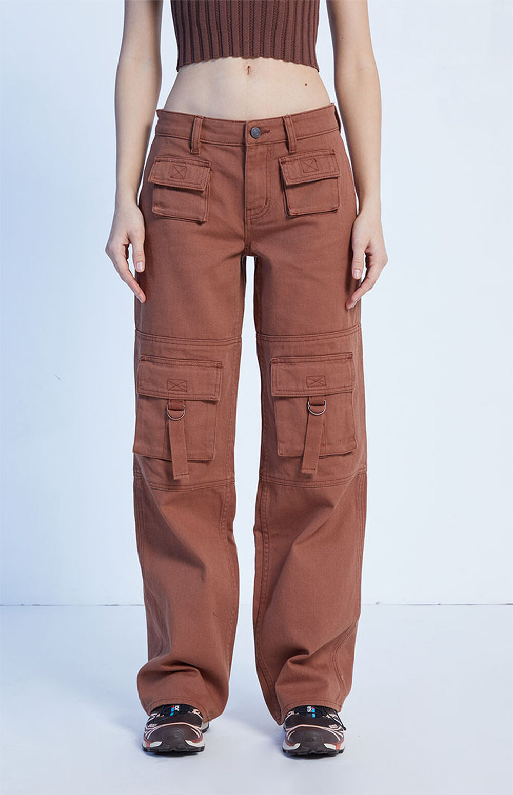 Pacsun Brown Low Rise Utility Cargo Pants | PacSun
