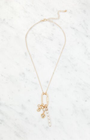 LA Hearts Bow Paperclip Charm Necklace | PacSun