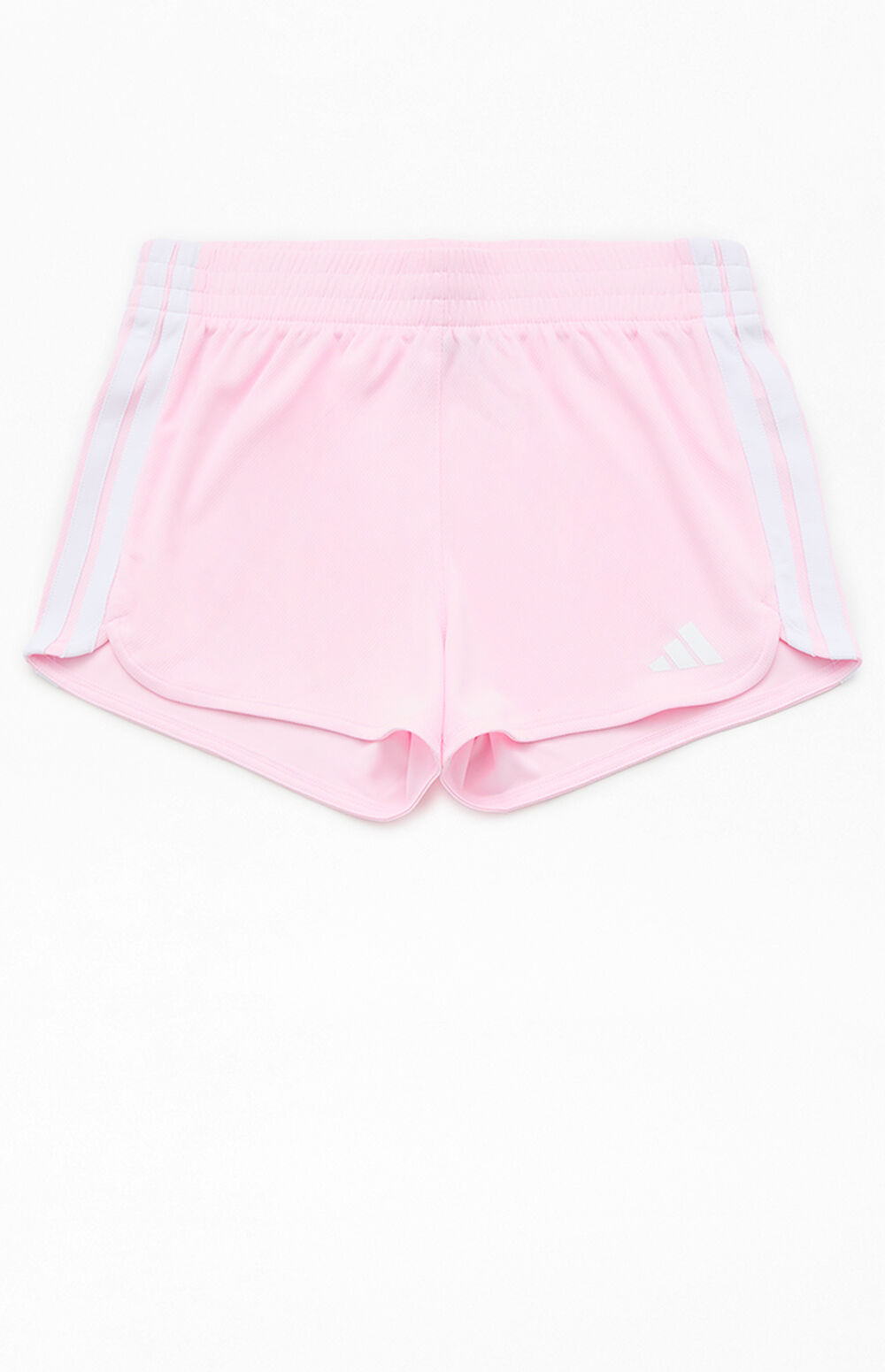 adidas Kids 3 Stripes Pink Pacer Mesh Shorts | Pacsun