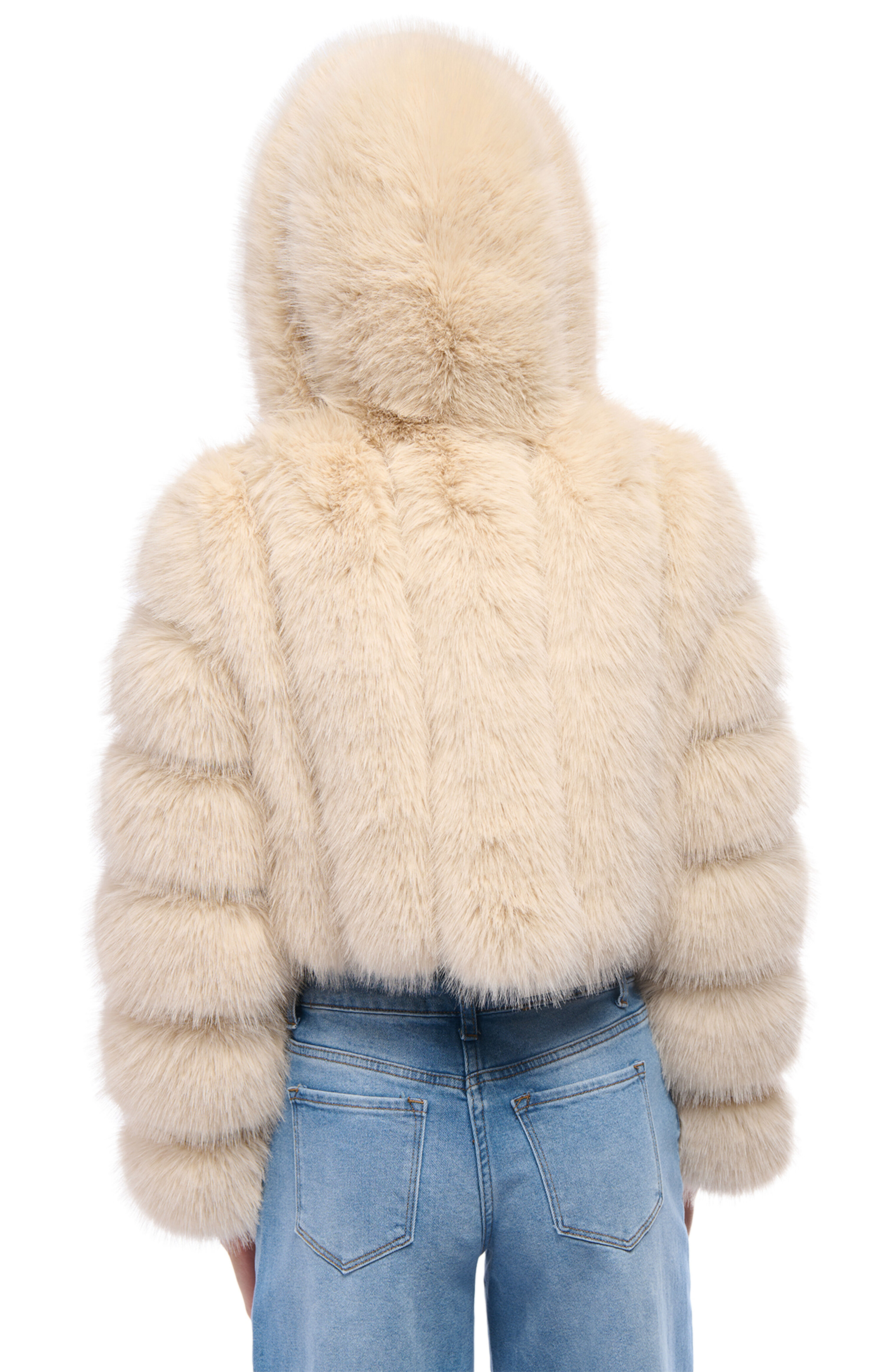 AZALEA WANG Jolene Tan Hooded Faux Fur Coat | Pacsun