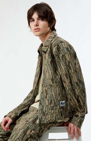 QUIET GOLF Bark Camo Bull Denim Jacket | PacSun