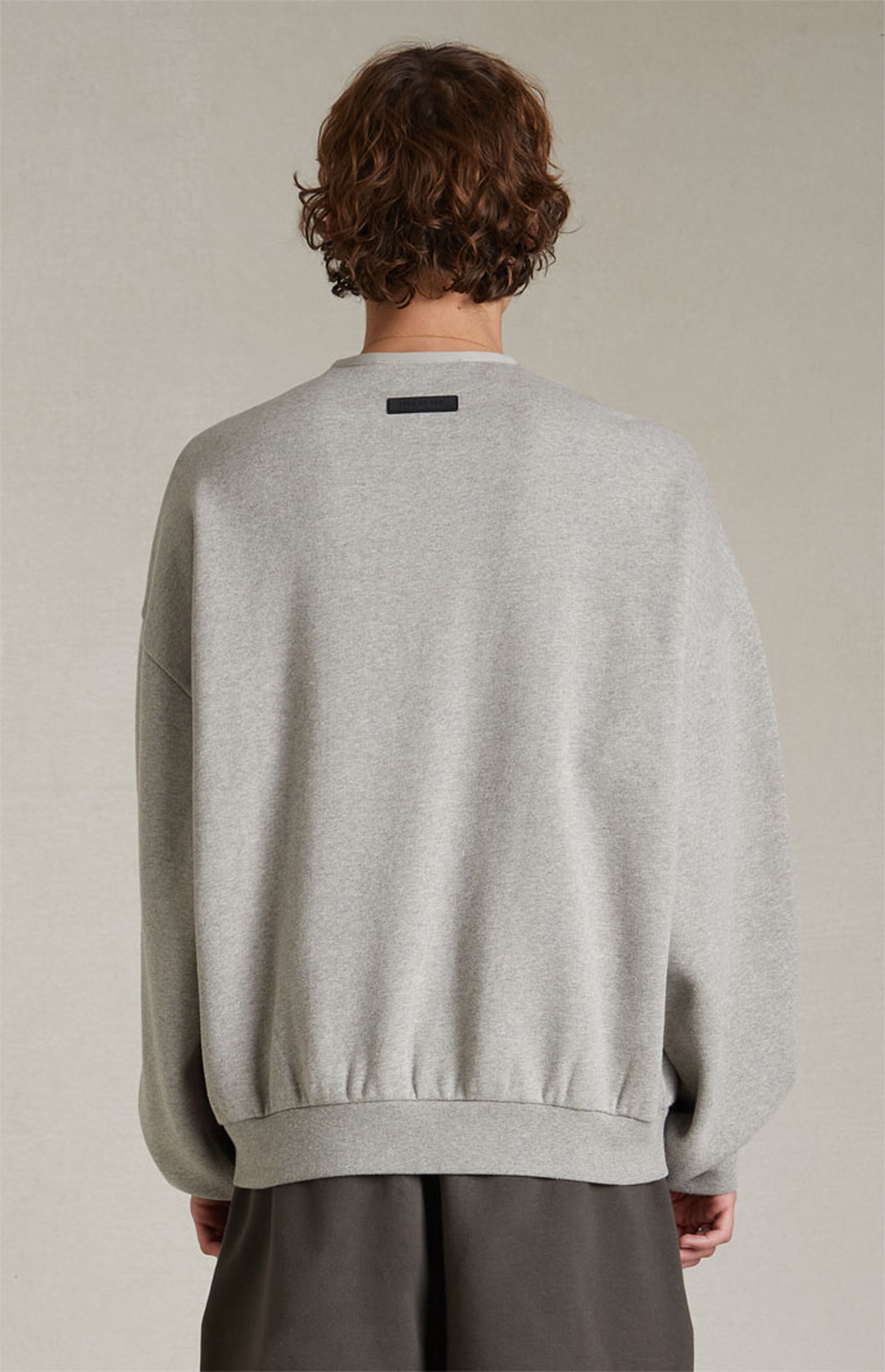 Fear of God ESSENTIALS Dark Heather Oatmeal Crew Neck Sweatshirt | Pacsun