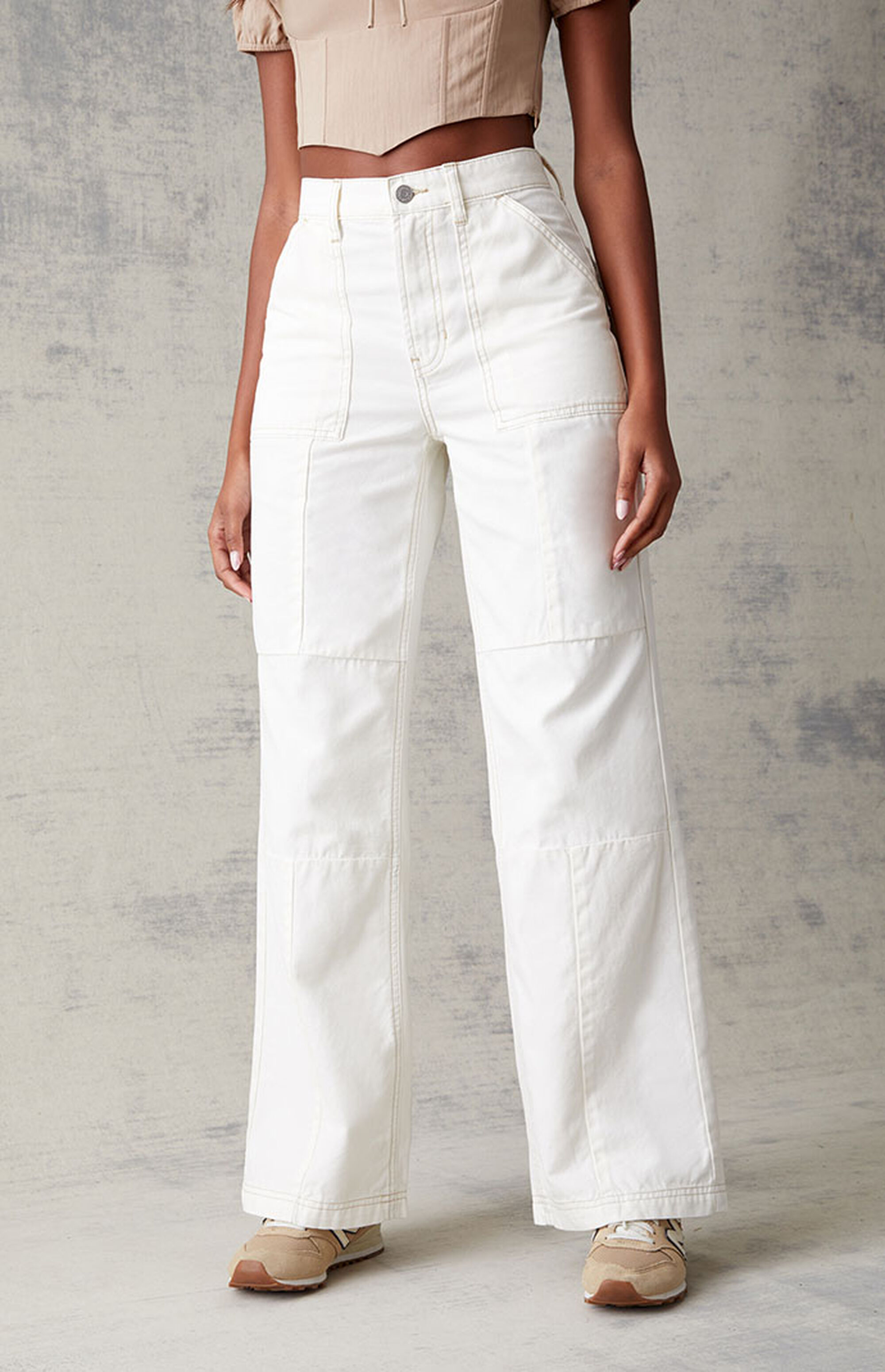 Pacsun Off White Utility Baggy Pants | PacSun