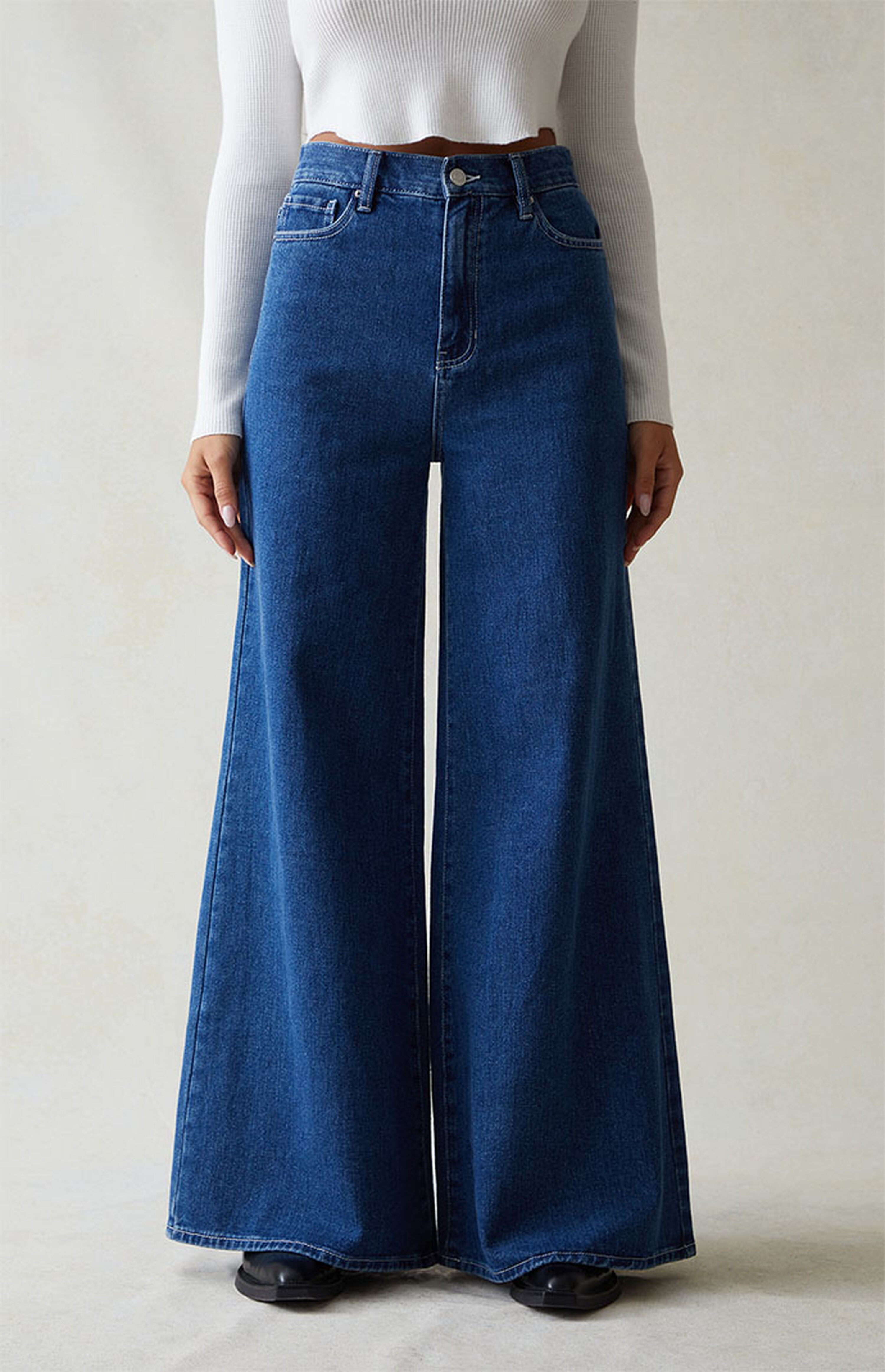 Pacsun Dark Blue Extreme Wide Leg Jeans | PacSun