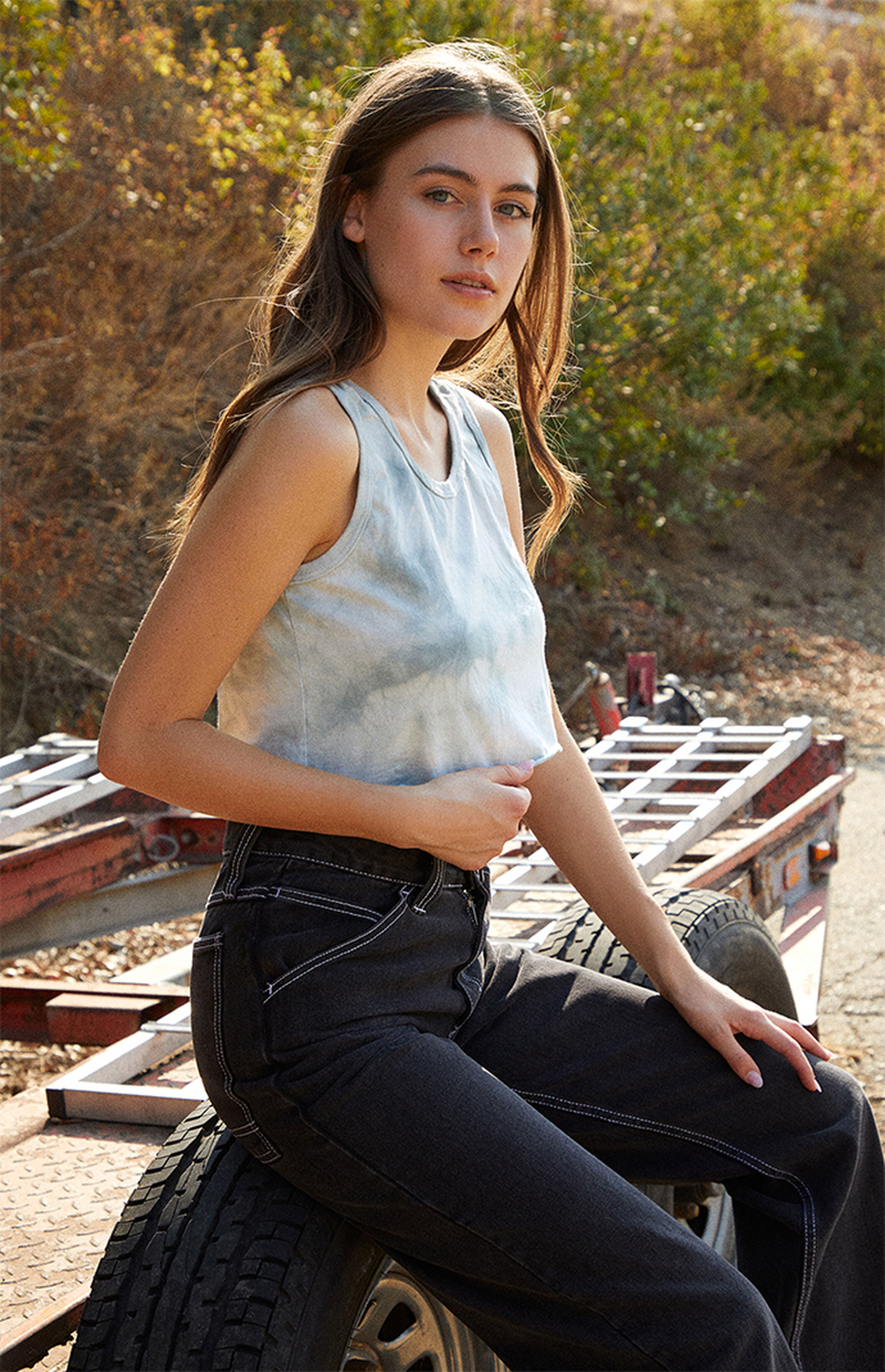 John Galt Gray Tie Dye Connor Tank Top | Pacsun