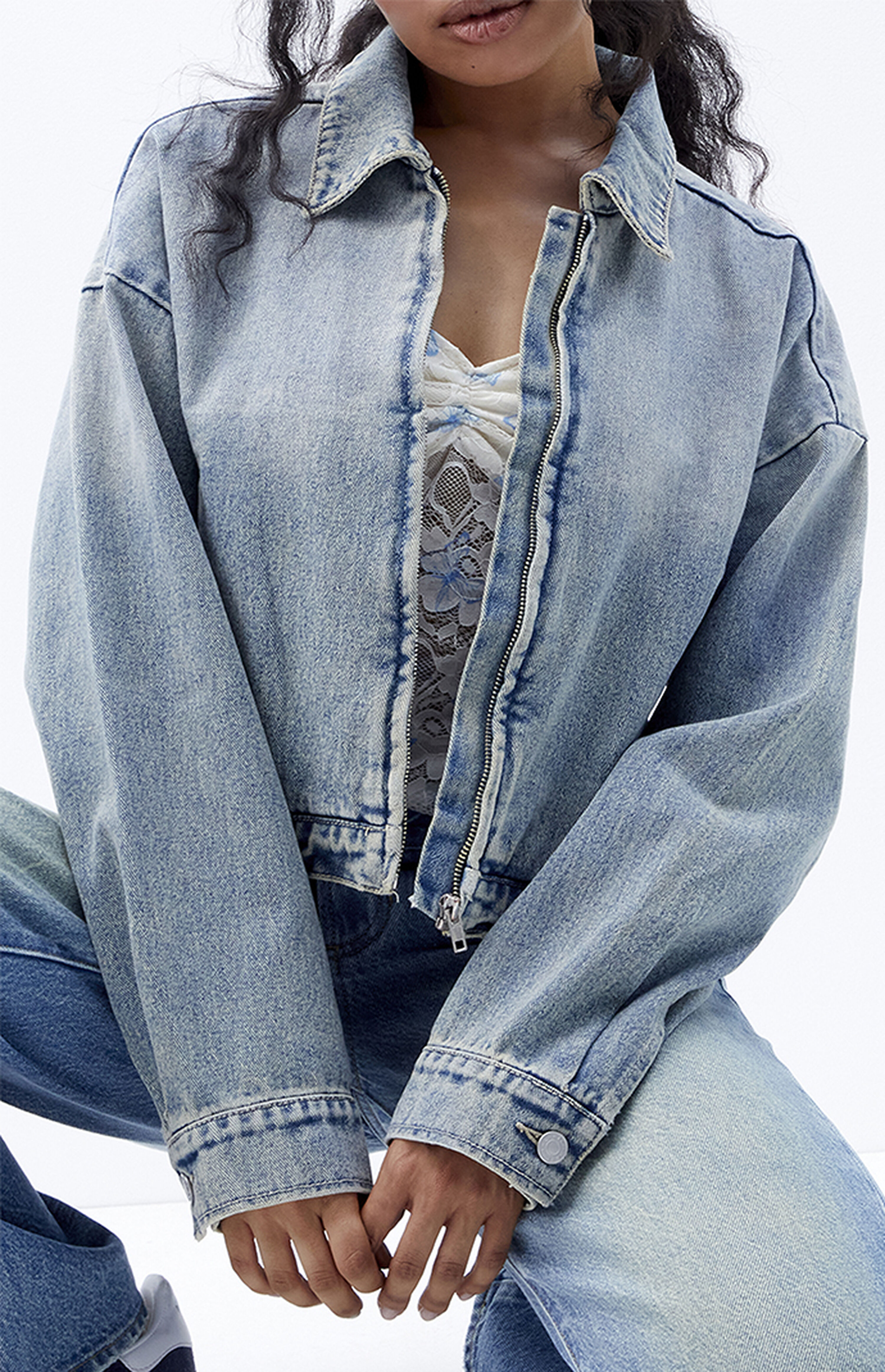 Pacsun Cropped Denim Gas Jacket | PacSun