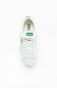 Puma Women's White & Green Mayze Leather Sneakers | Pacsun