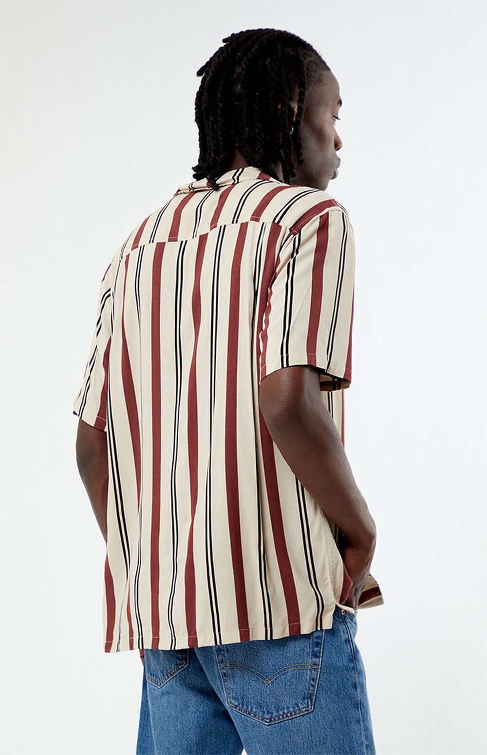 PacSun Neutral Stripe Camp Shirt | PacSun