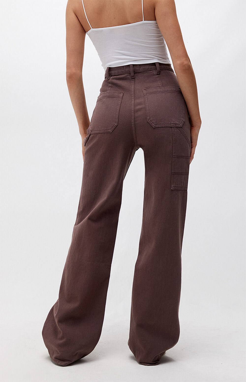 Pacsun Brown Ultra High Waisted Fitted Flare Pants | PacSun