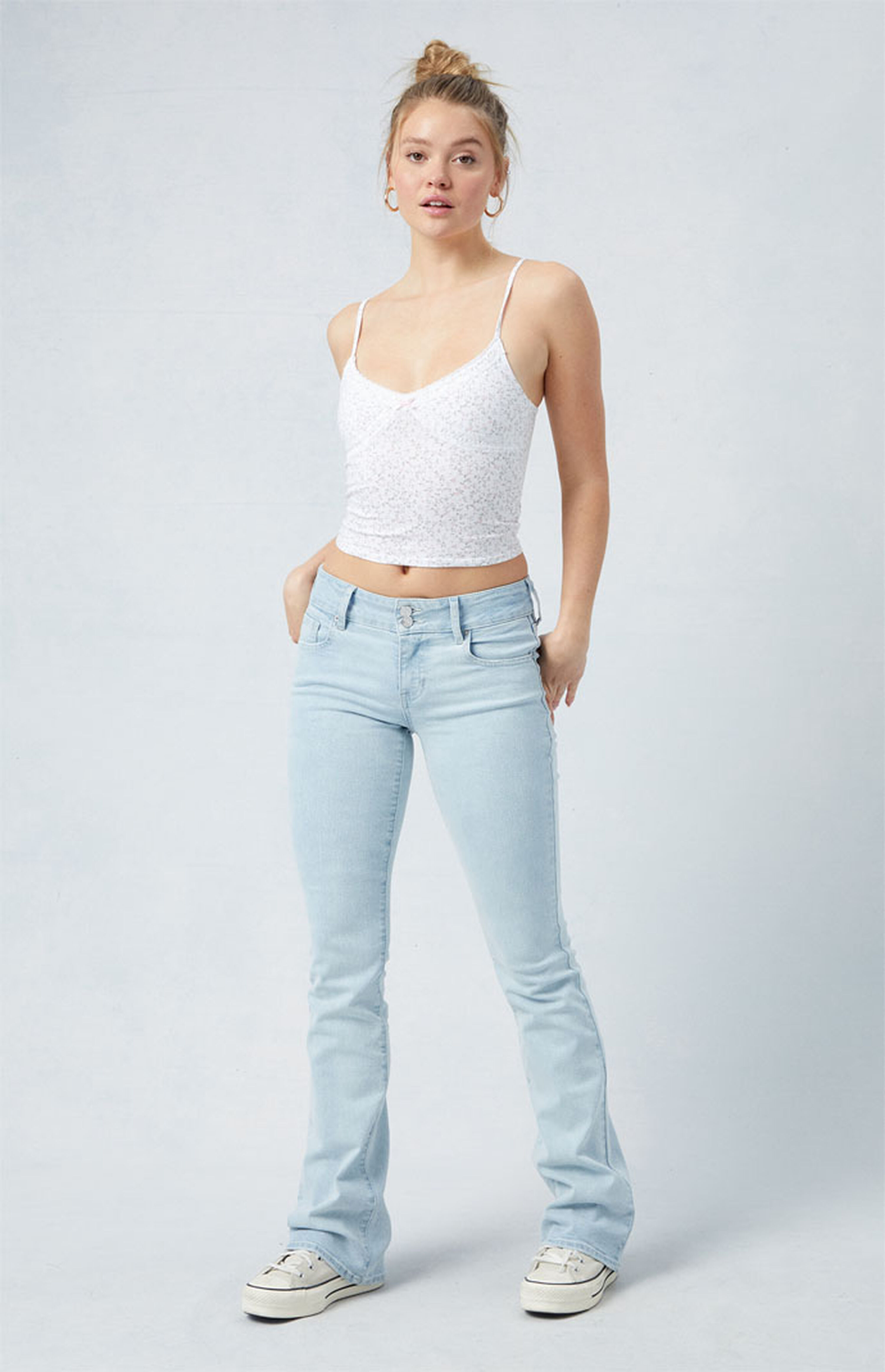Pacsun Stretch Light Indigo Low Rise Bootcut Jeans | PacSun