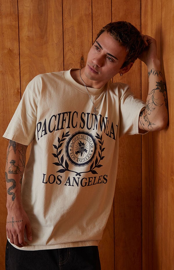Pacsun Off White Pacific Sunwear Collegiate T-Shirt | Pacsun