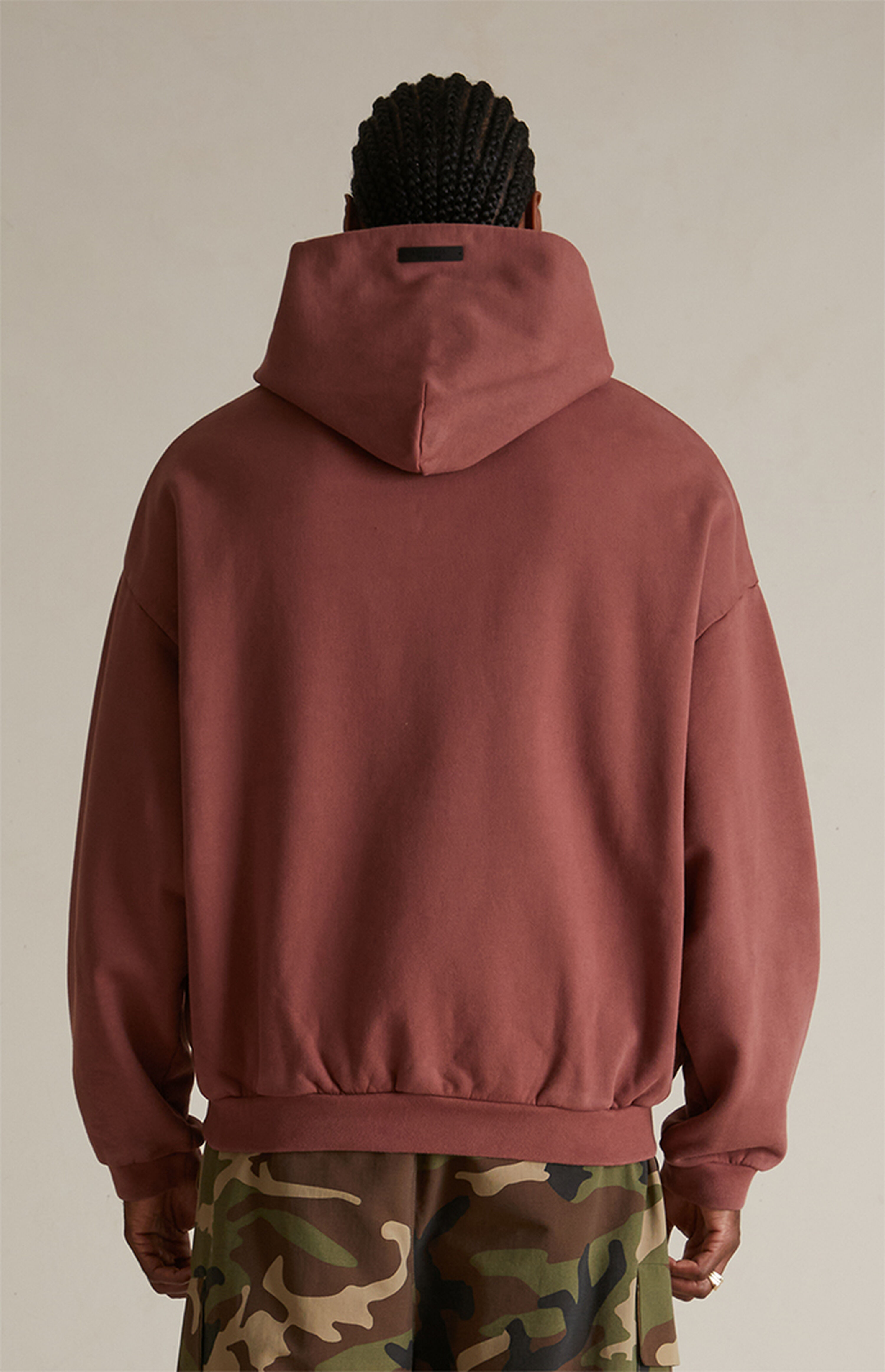 Fear of God ESSENTIALS Crimson Heavy Fleece Hoodie | Pacsun